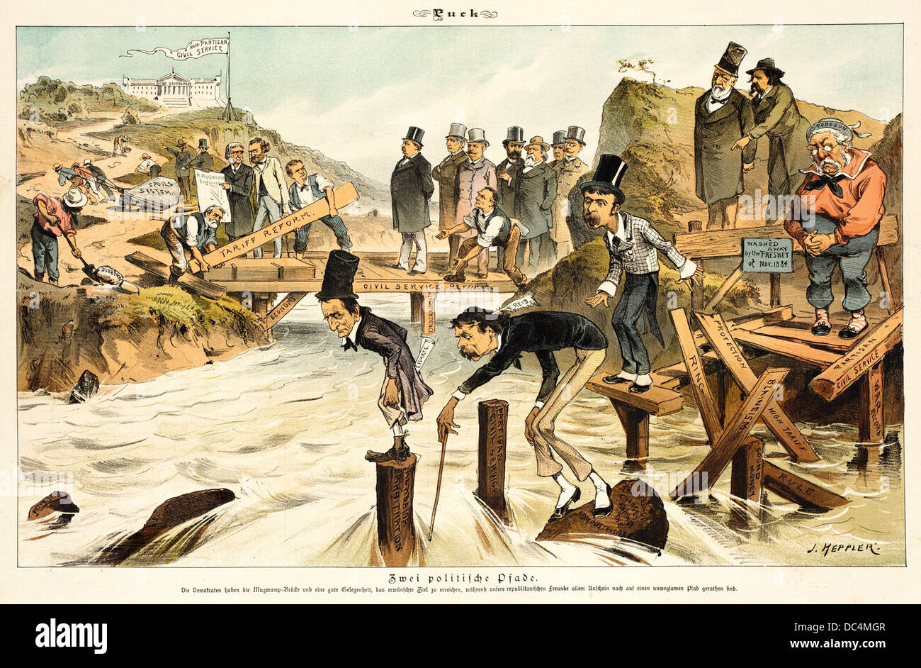 This political cartoon from Puck magazine captures a satirical ...