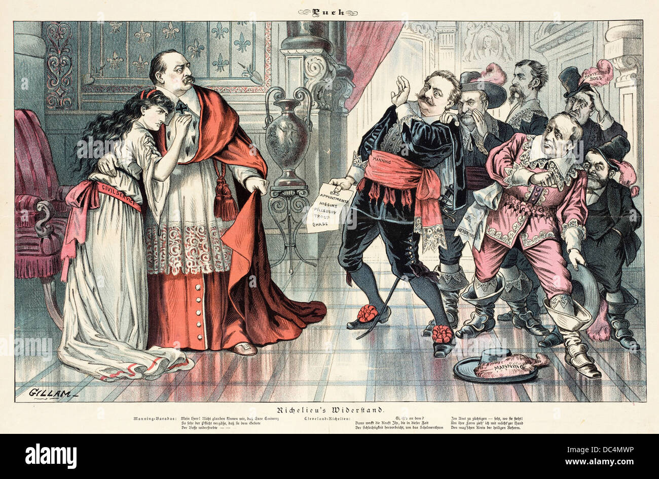 This cartoon from the publication *Puck* reflects satirical commentary ...