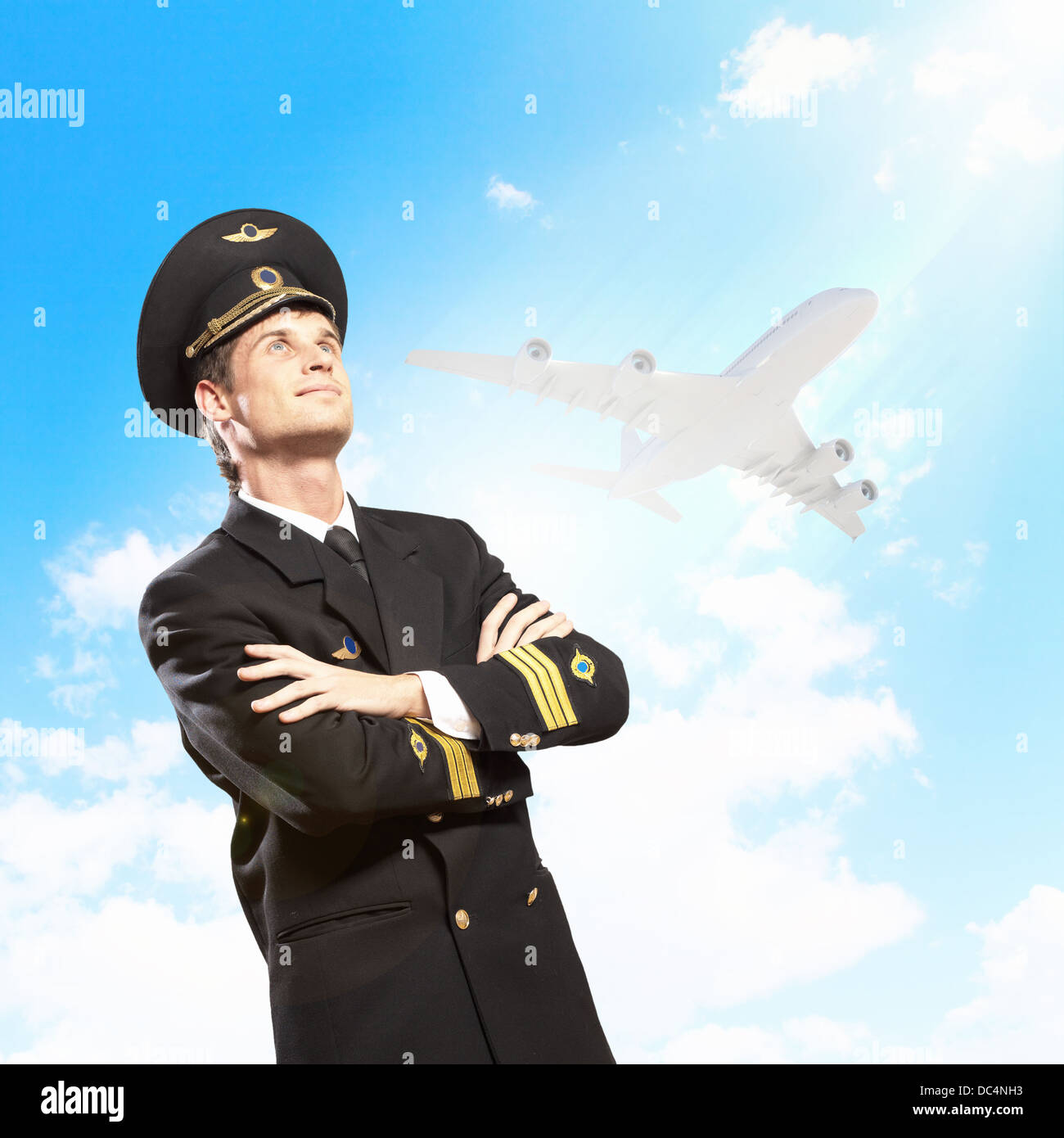 Image of male pilot Stock Photo - Alamy