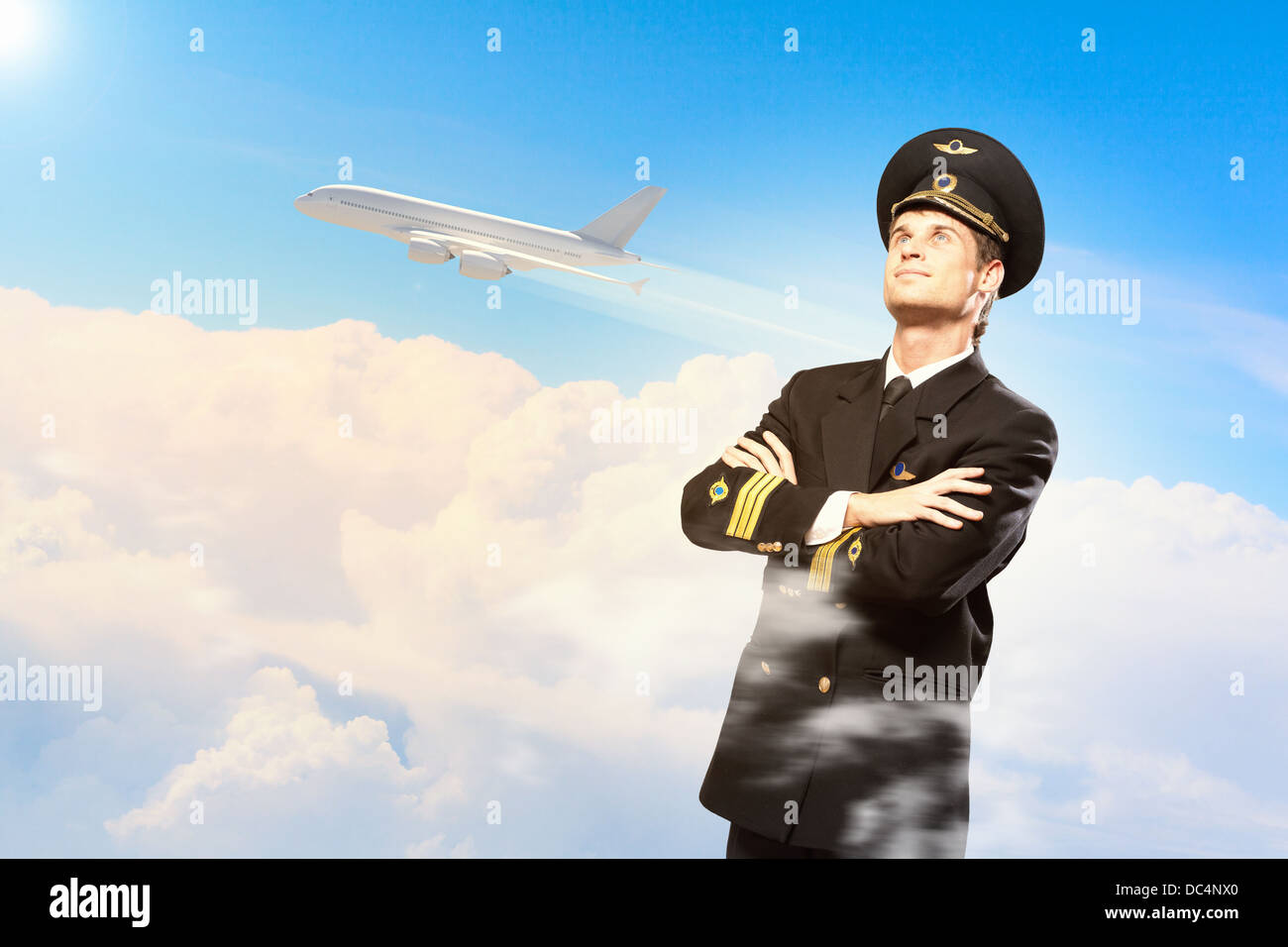 Image of male pilot Stock Photo - Alamy