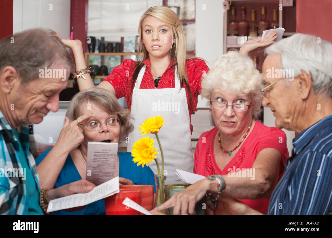 Patrons Argue About Menu Stock Photo - Alamy