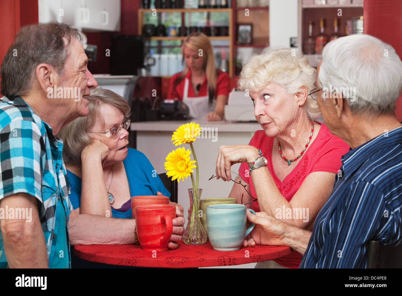 Mature Group of Friends Talking Stock Photo - Alamy