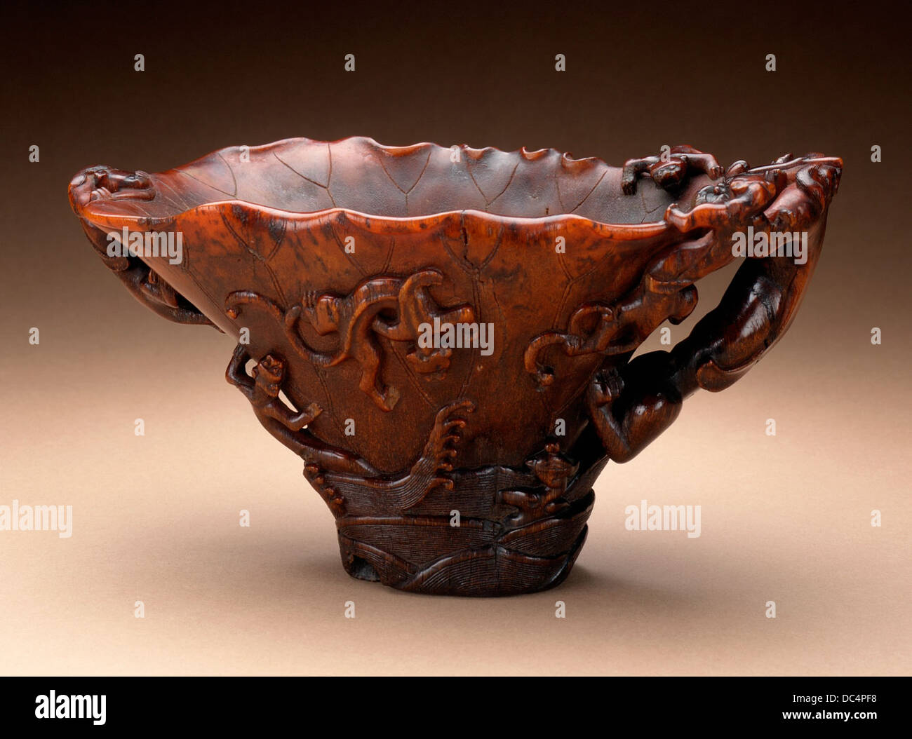 This Guang cup, featuring dragon motifs in waves, is an example of ...