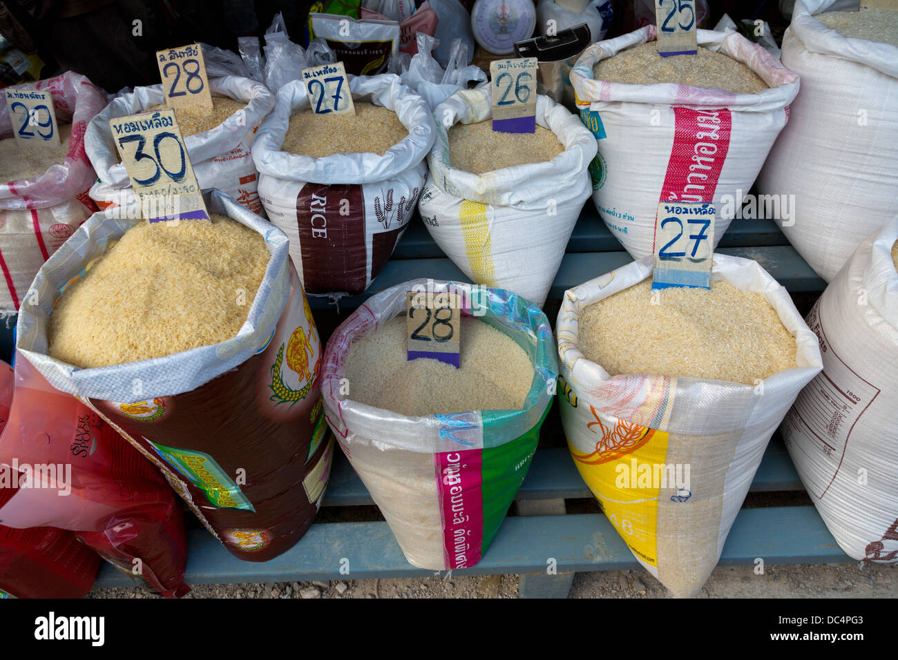 Sack rice in market hi-res stock photography and images - Alamy