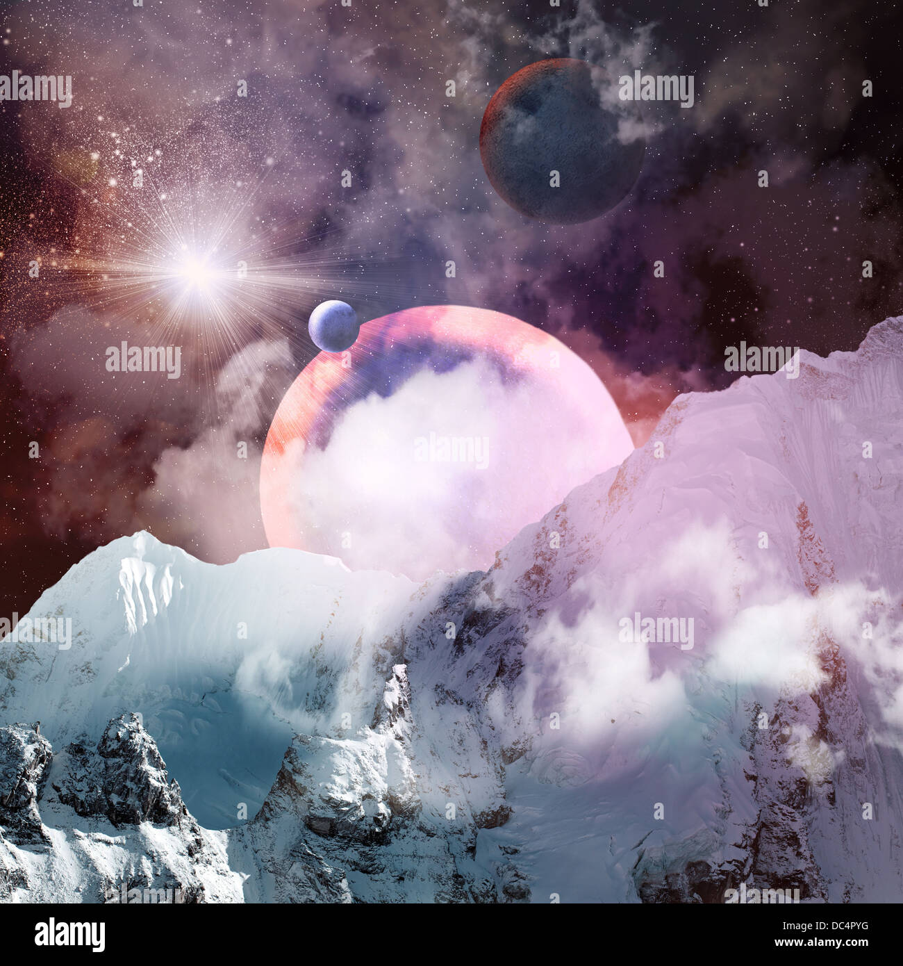 Image of planets in space Stock Photo - Alamy