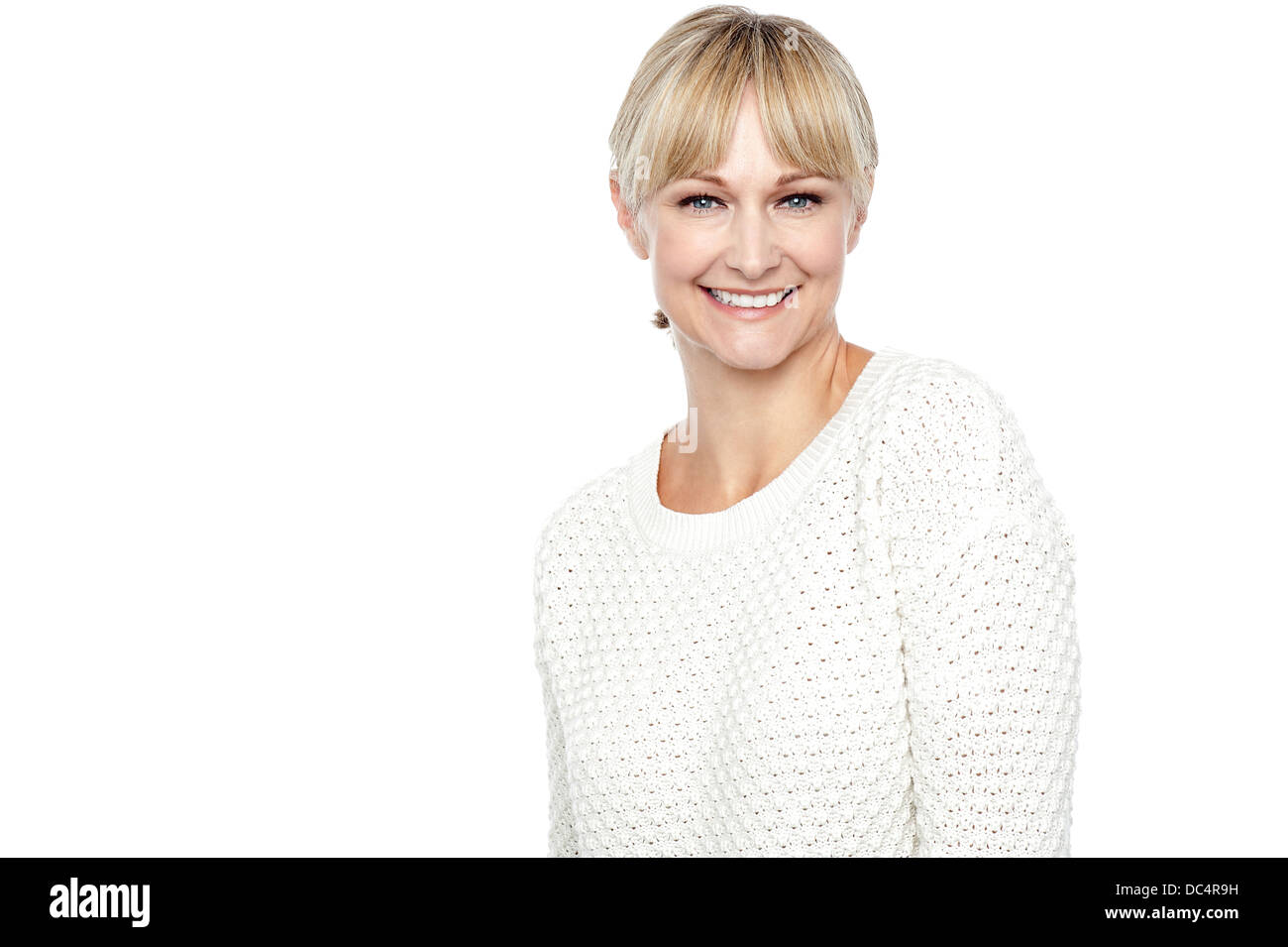 Smiling middle aged woman in trendy wear Stock Photo - Alamy