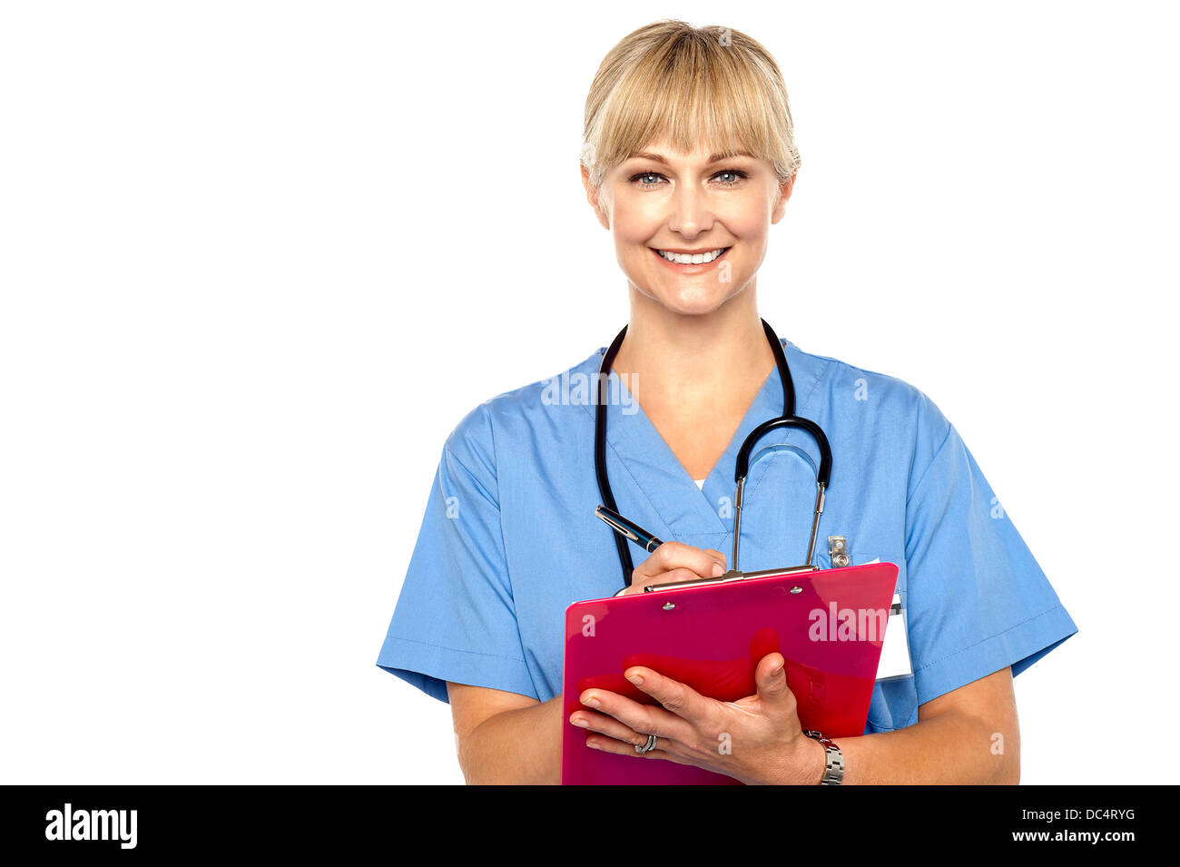 Shot of a cheerful doctor doing her rounds Stock Photo - Alamy
