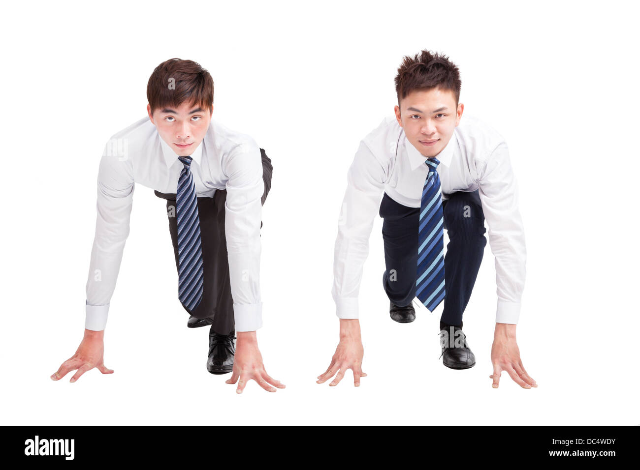 two Businessman in a starting position Stock Photo - Alamy