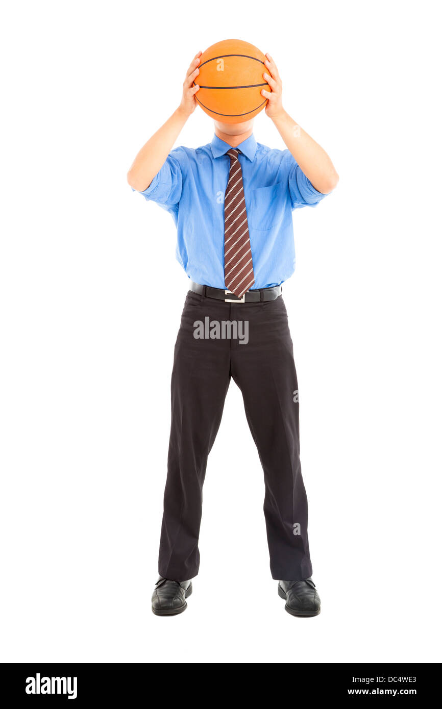 Basketball player standing basket ball Cut Out Stock Images & Pictures ...