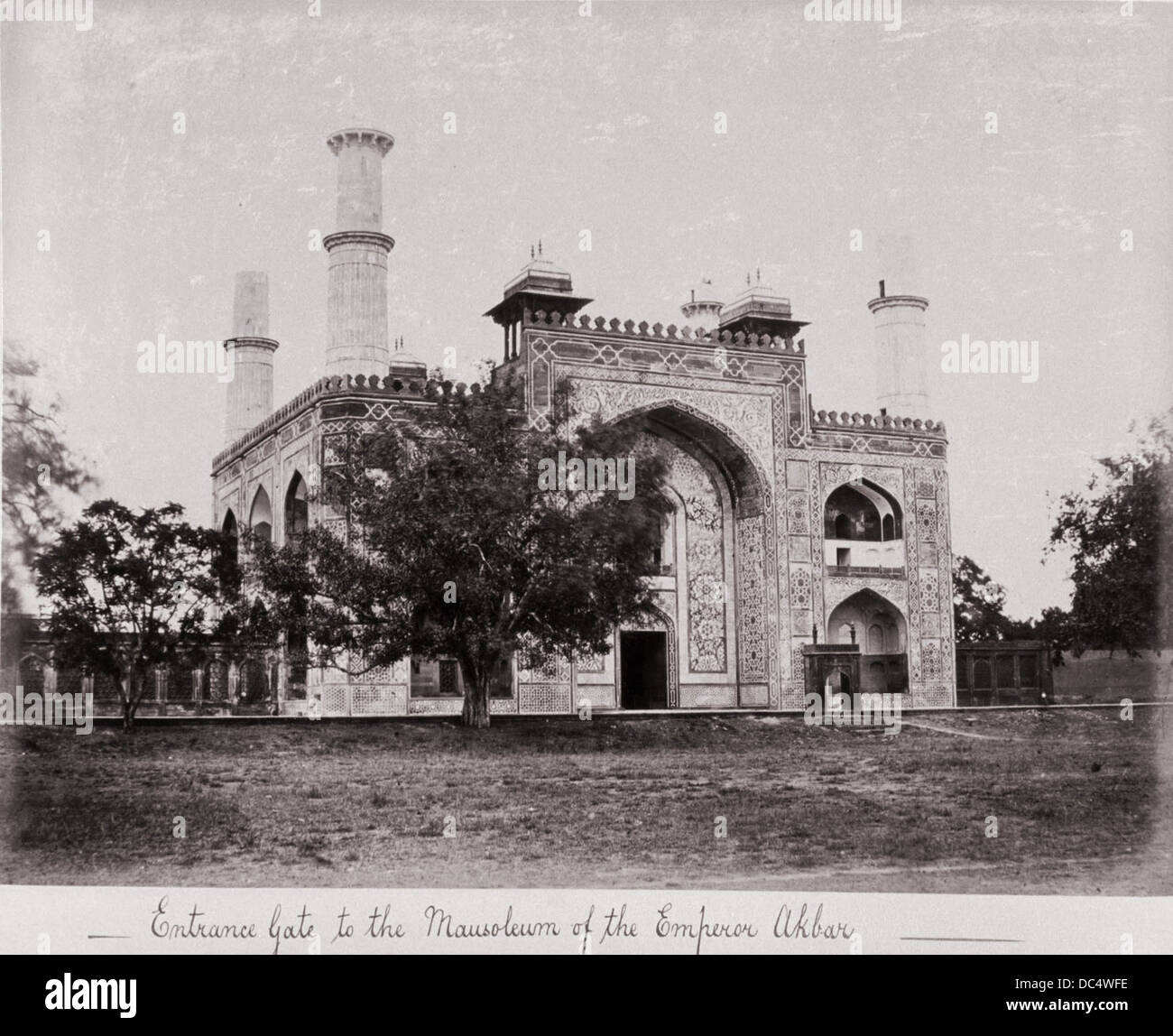 The entrance gate to the Mausoleum of Emperor Akbar is a monumental ...
