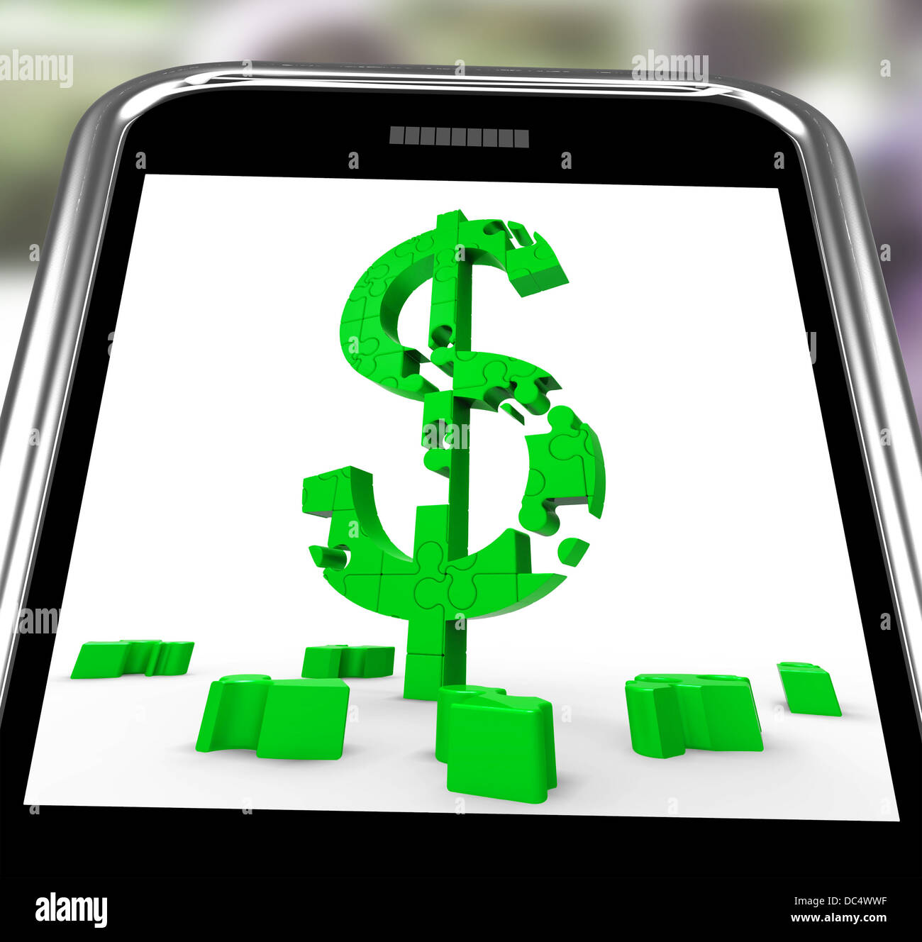 Dollar Symbol On Smartphone Showing American Bucks Stock Photo - Alamy