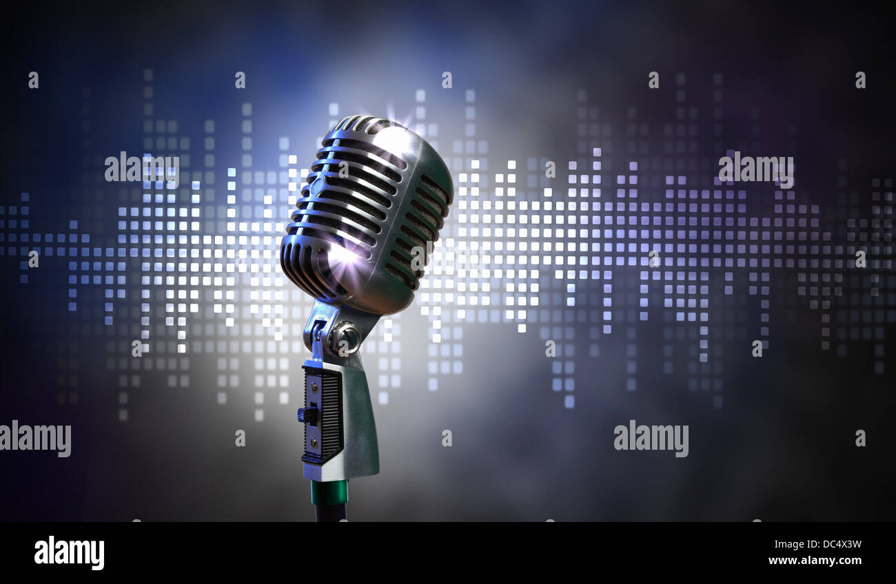 audio microphone retro style Stock Photo - Alamy