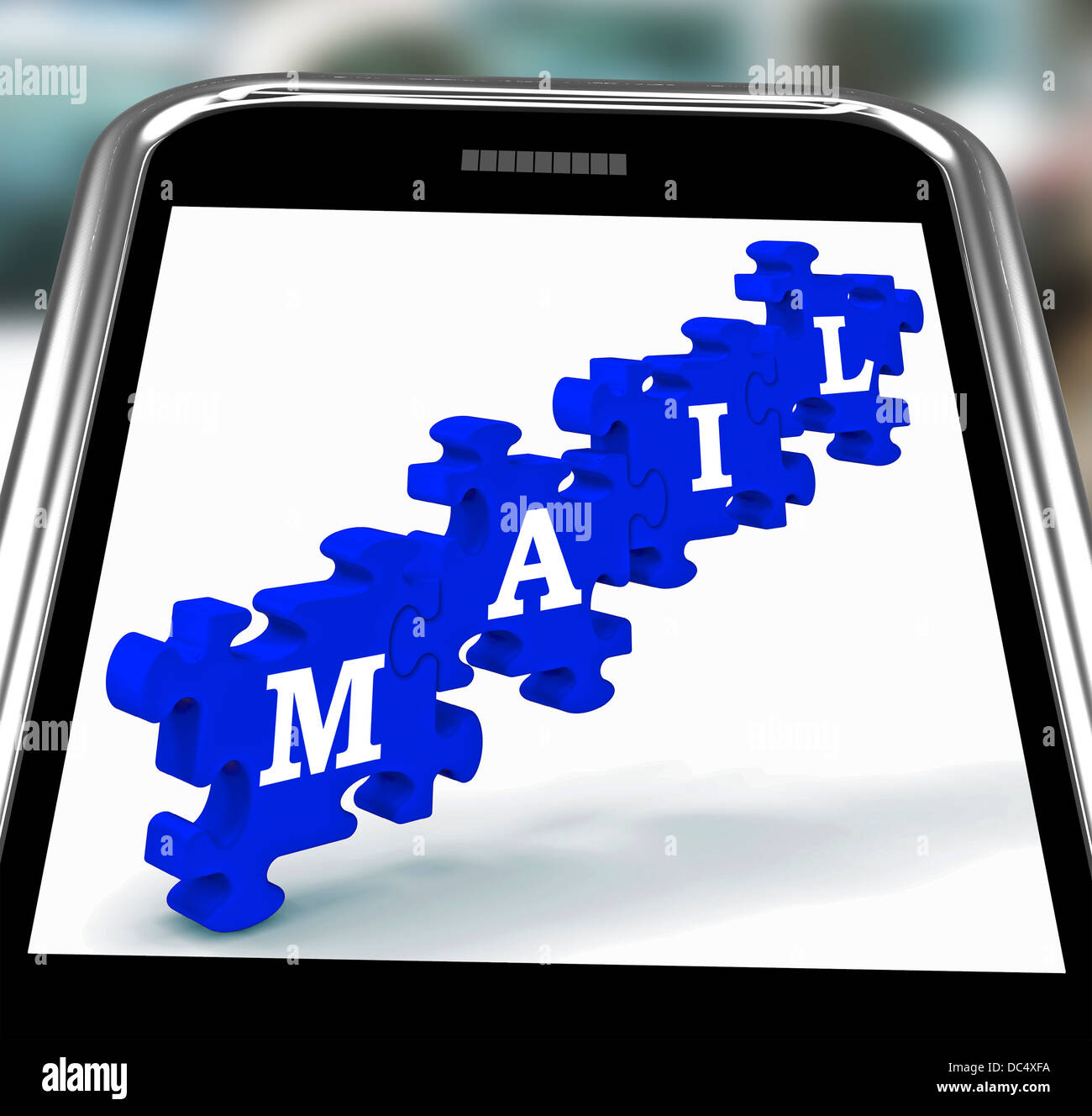 Mail On Smartphone Showing Text Messages Stock Photo - Alamy