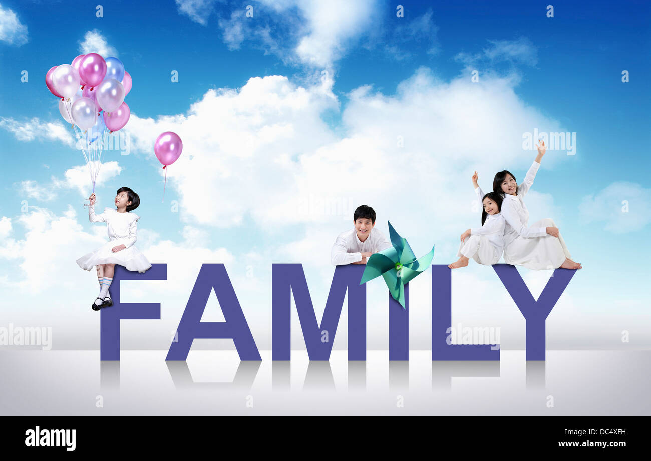 a family and a concept of happiness Stock Photo - Alamy