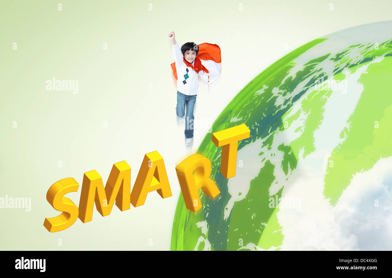 a kid and a concept of smart Stock Photo - Alamy