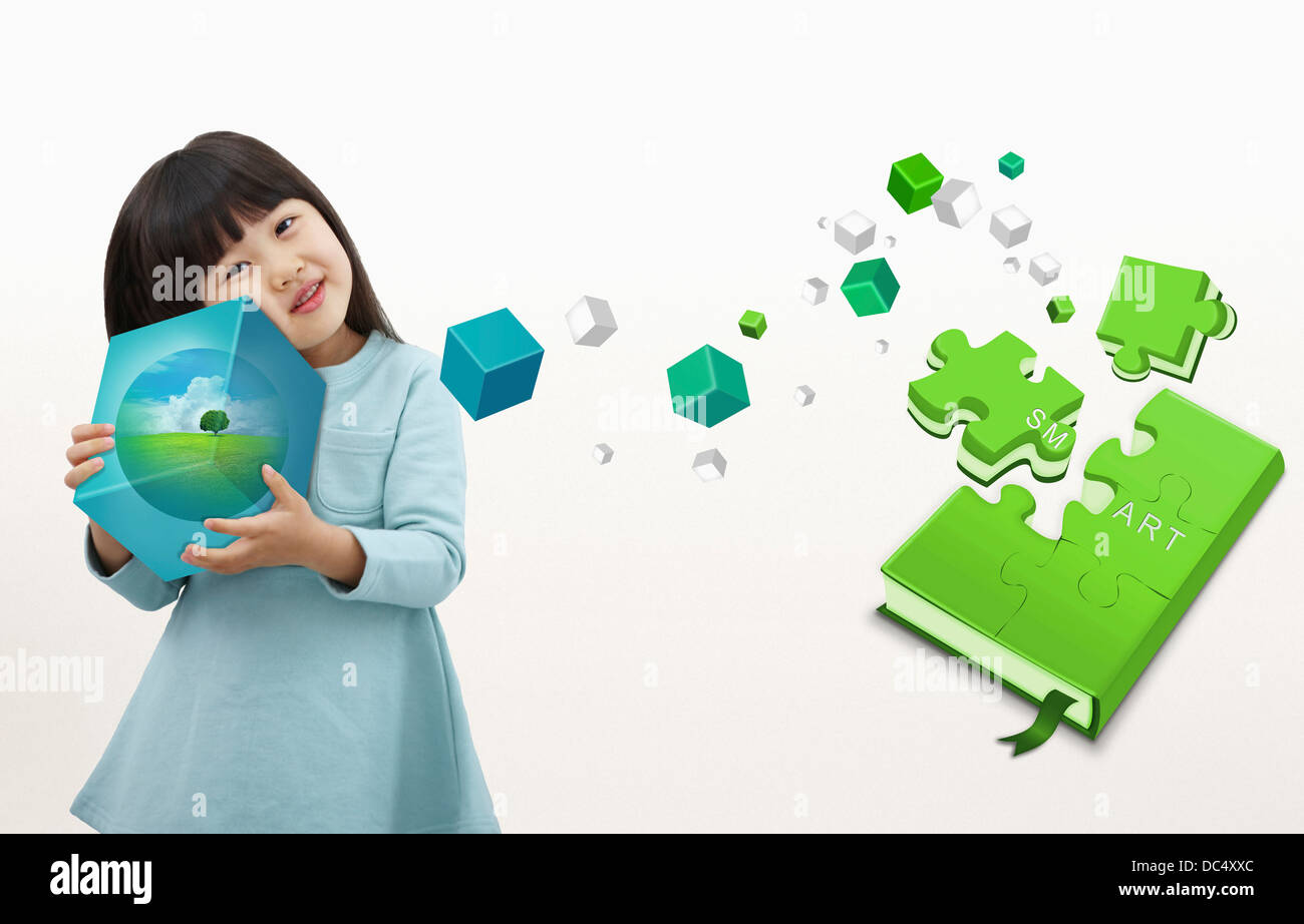 a kid and a concept of smart Stock Photo - Alamy