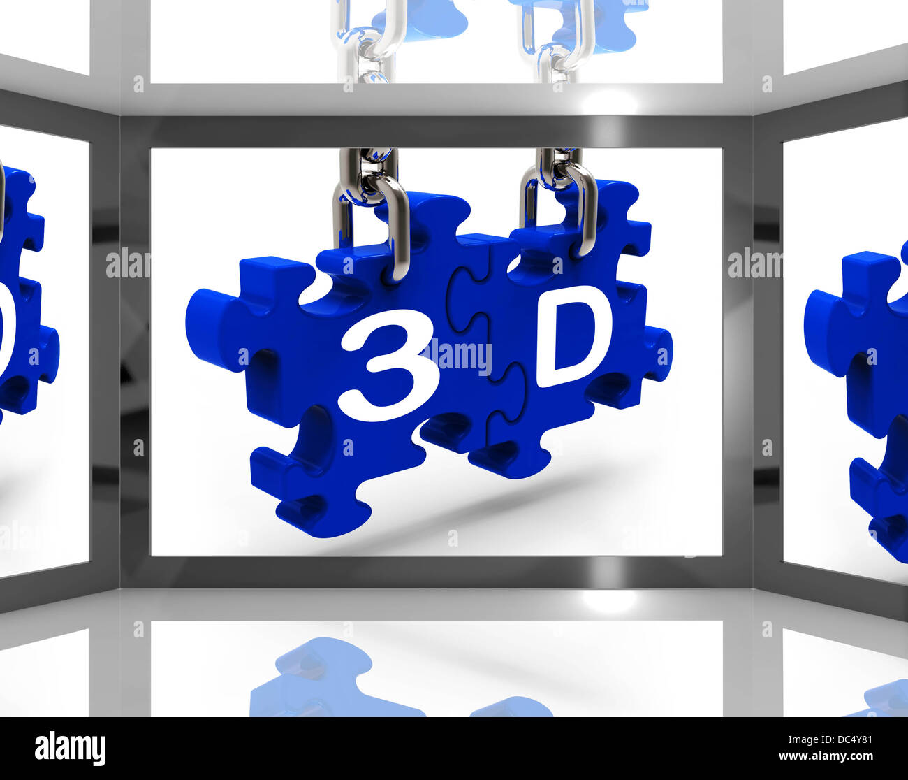 3D On Screen Showing Three Dimensional Television Stock Photo - Alamy