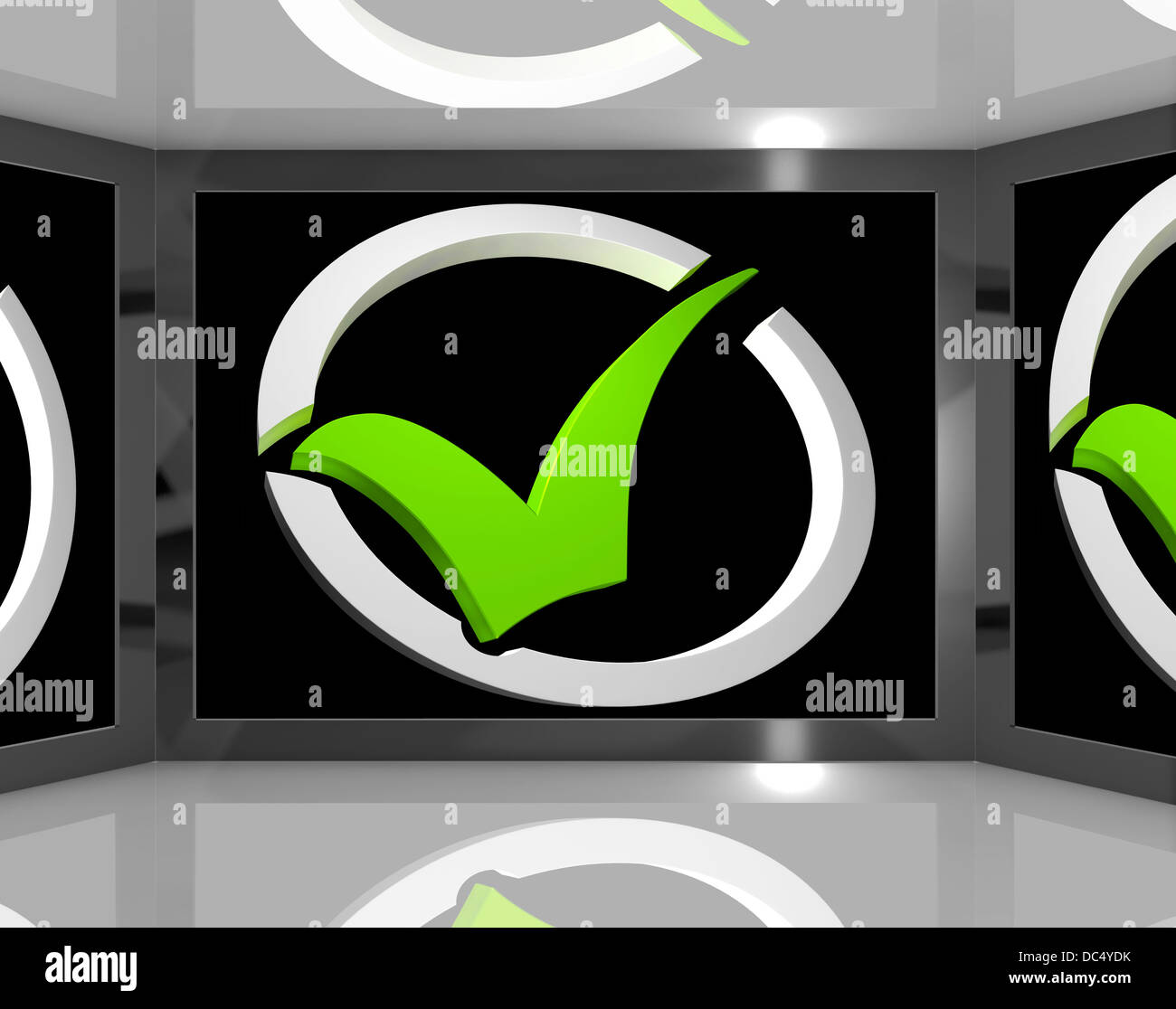 Check Mark On Screen Showing Passed Exam Stock Photo - Alamy