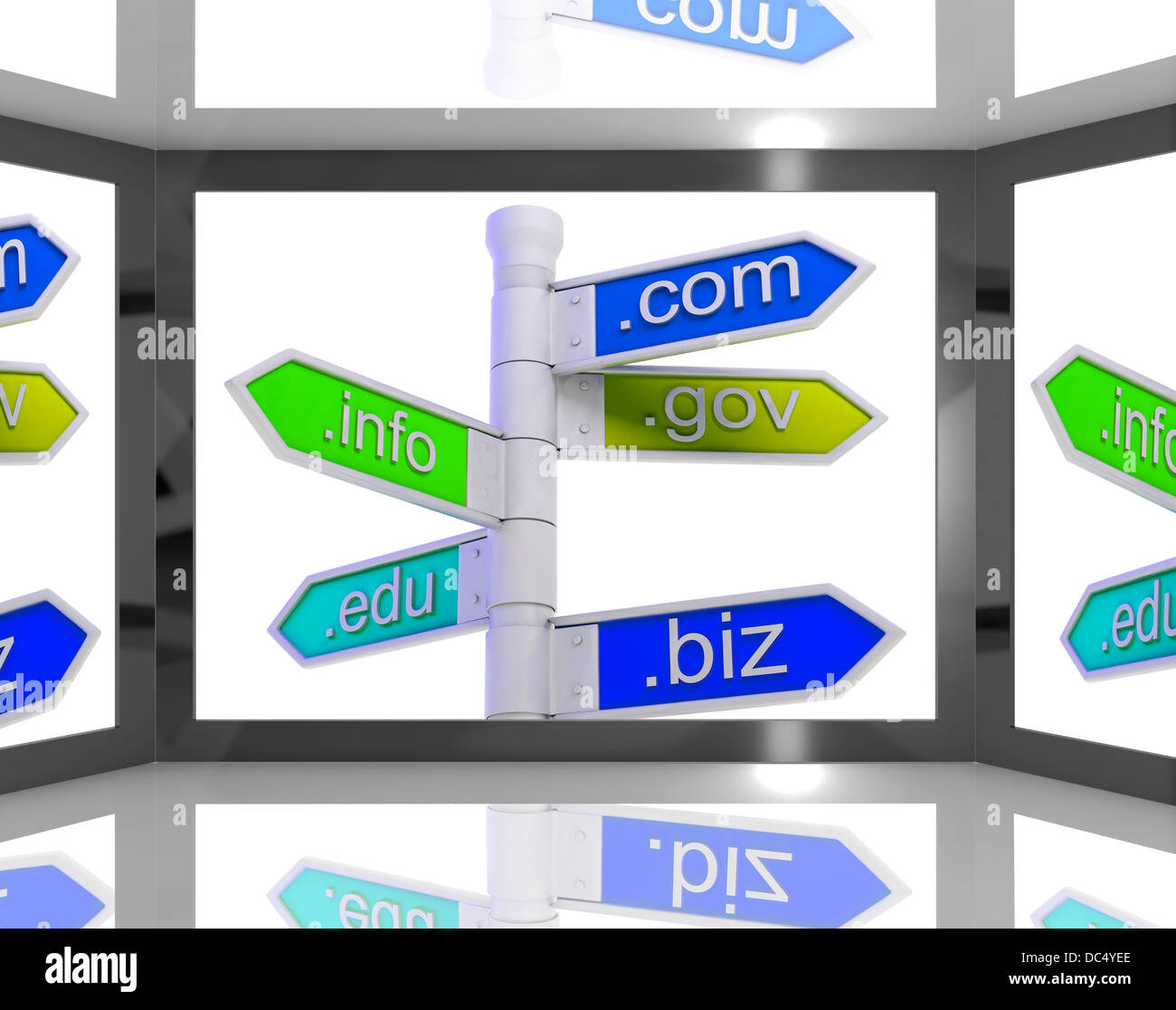 Domains On Screen Showing Internet Domains Stock Photo - Alamy