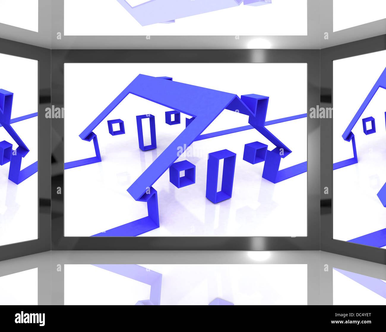 Houses On Screen Showing Real Estate Advertisements Stock Photo - Alamy