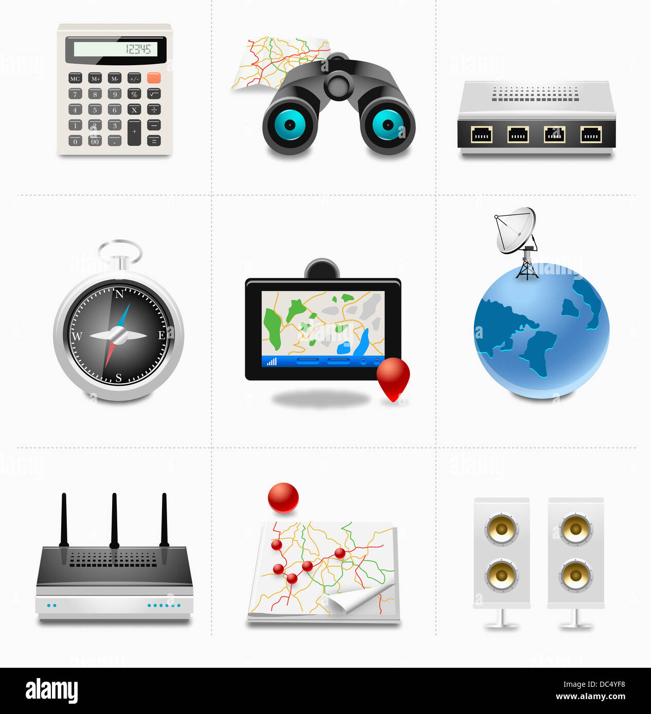 illustration set of icons Stock Photo - Alamy