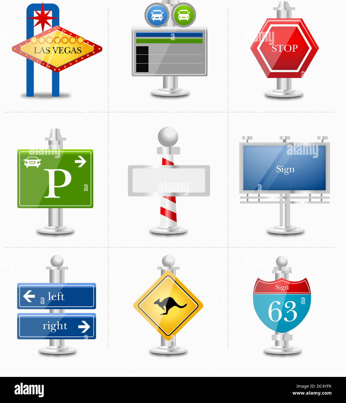 illustration set of icons related to sign Stock Photo - Alamy