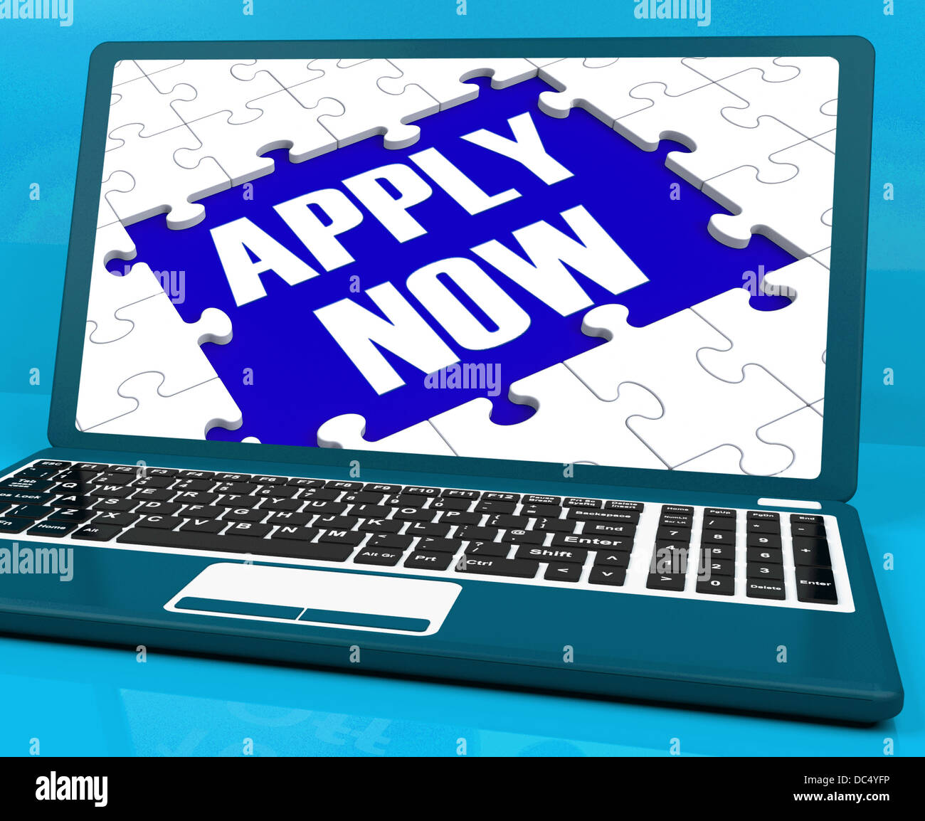 Apply Now On Laptop Showing Online Applications Stock Photo - Alamy