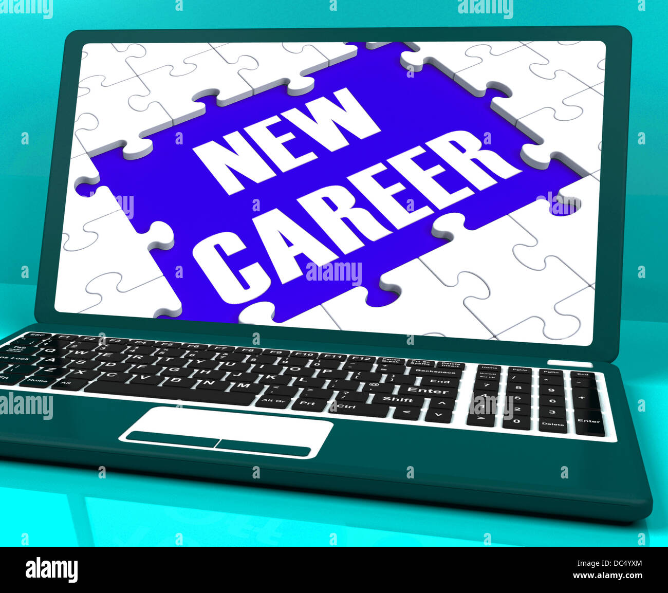 New Career On Laptop Shows New Employment Goal Stock Photo - Alamy
