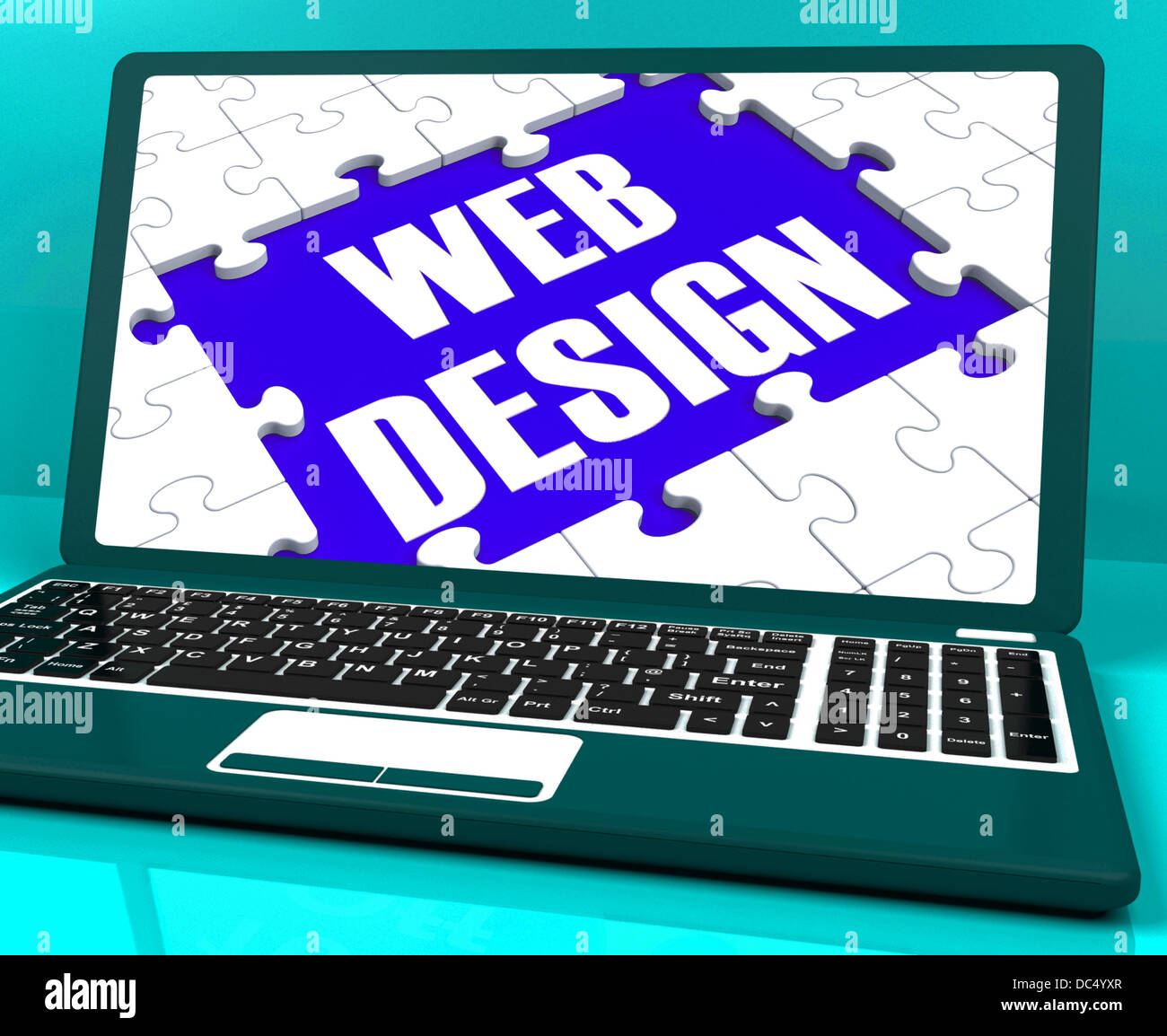 Web Design On Laptop Showing Creativity Stock Photo - Alamy