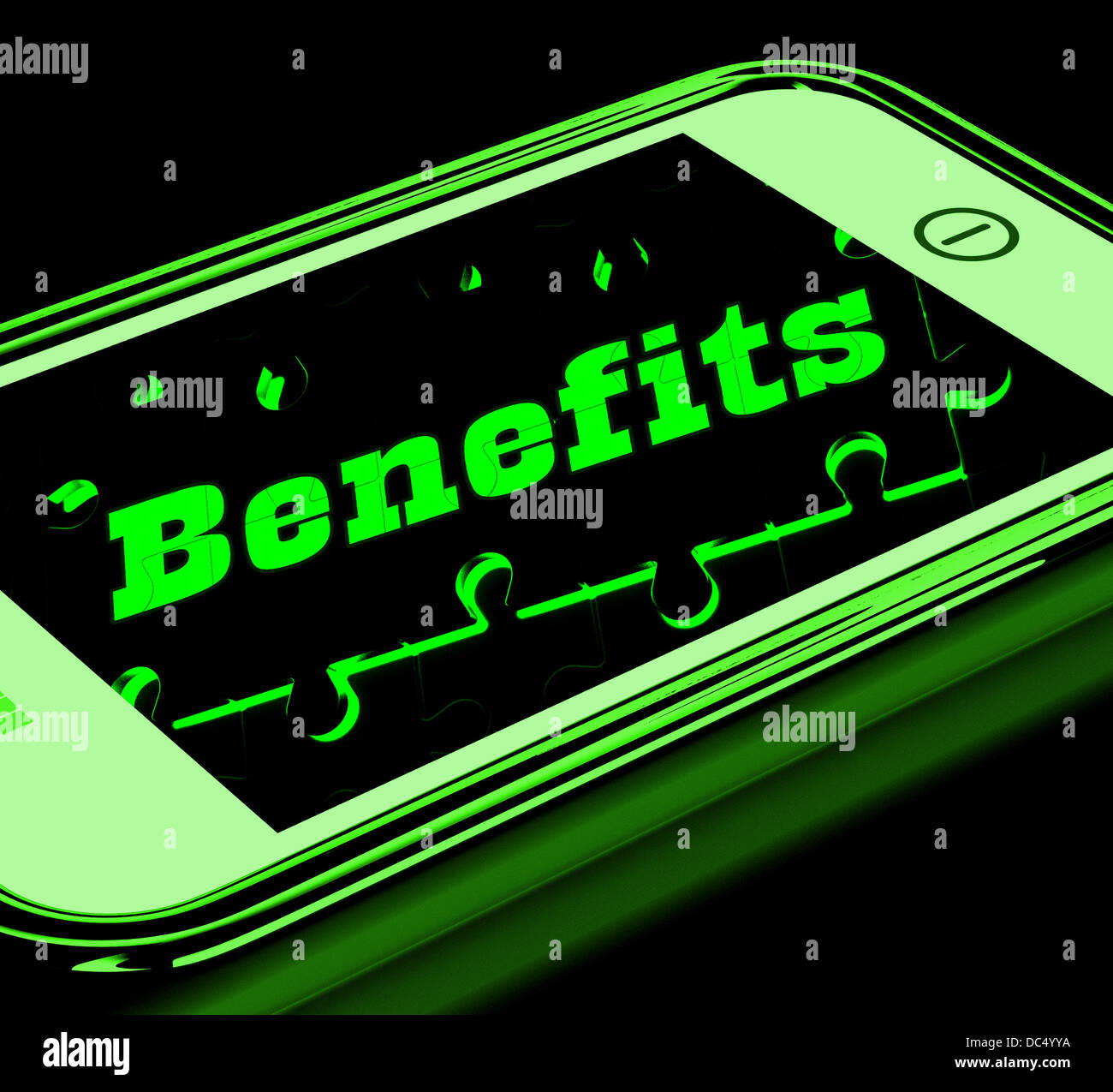 Benefits On Smartphone Showing Messages Bonus Stock Photo - Alamy