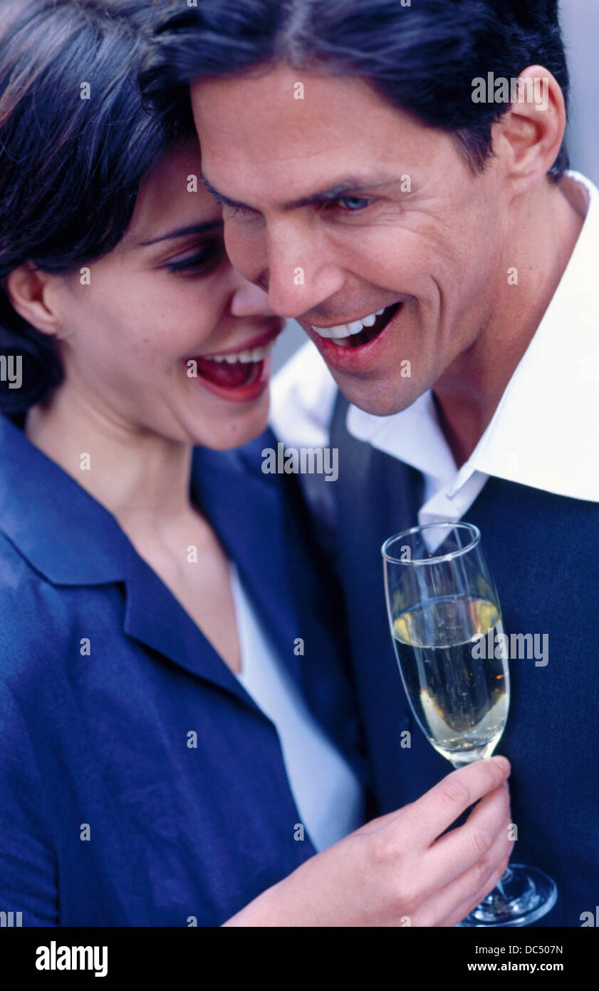 Couple drinking champagne Stock Photo - Alamy
