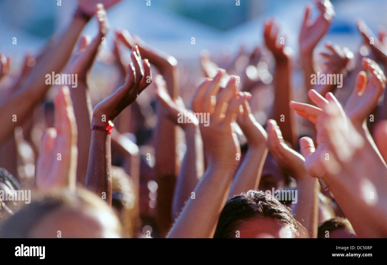 Exuberant crowd young people celebrate hi-res stock photography and ...