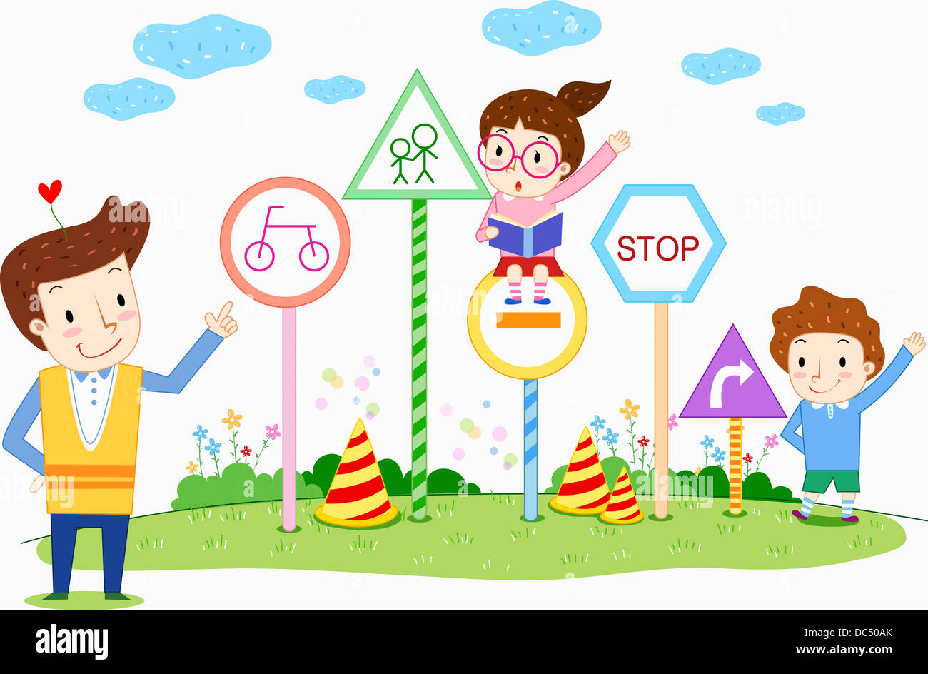 illustration of traffic safety Stock Photo - Alamy