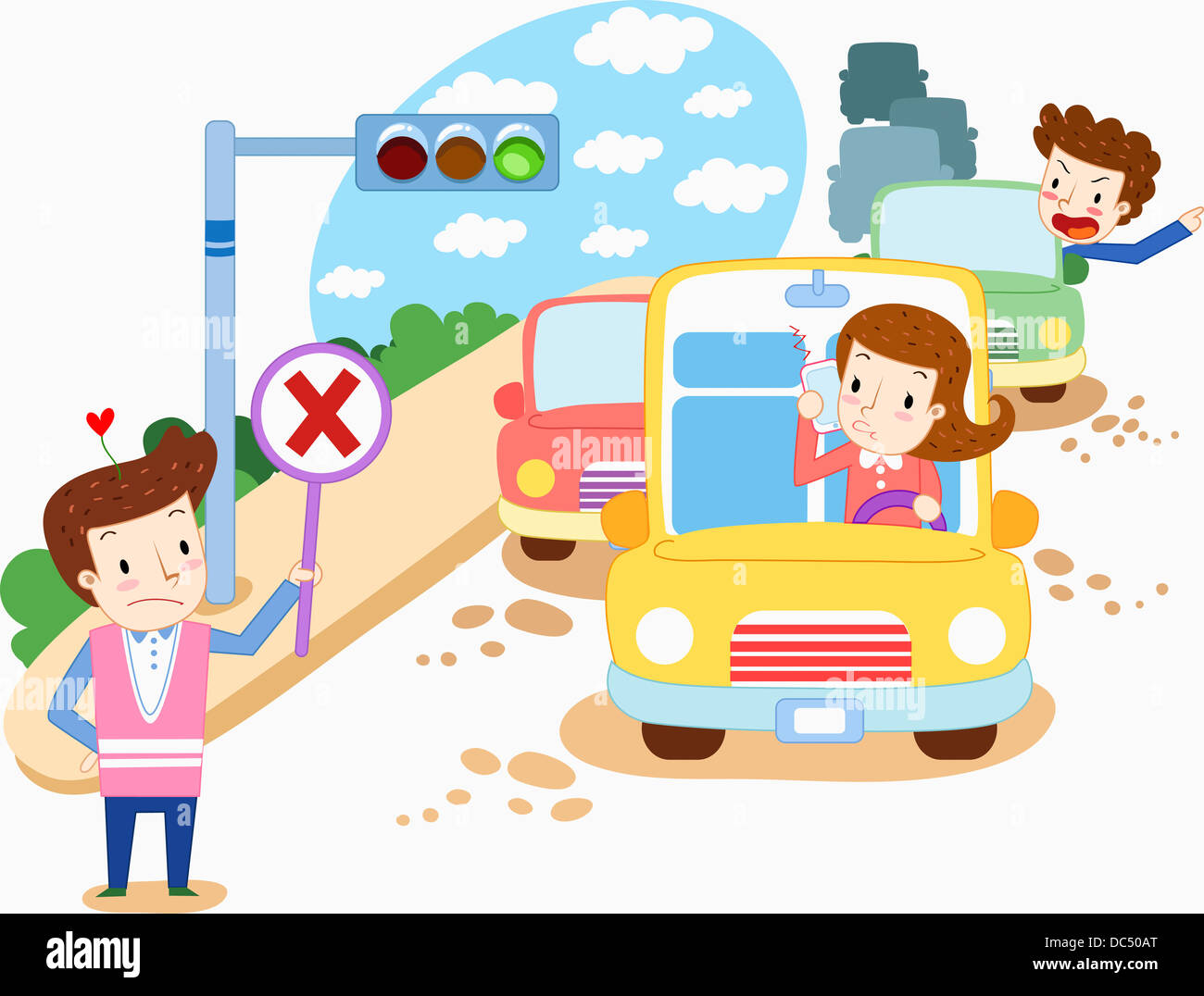 illustration of traffic safety Stock Photo - Alamy