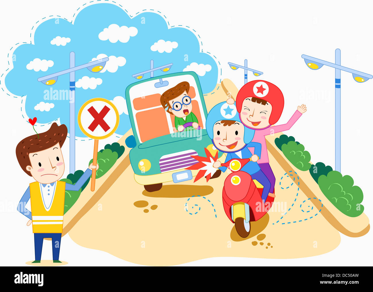 illustration of traffic safety Stock Photo - Alamy