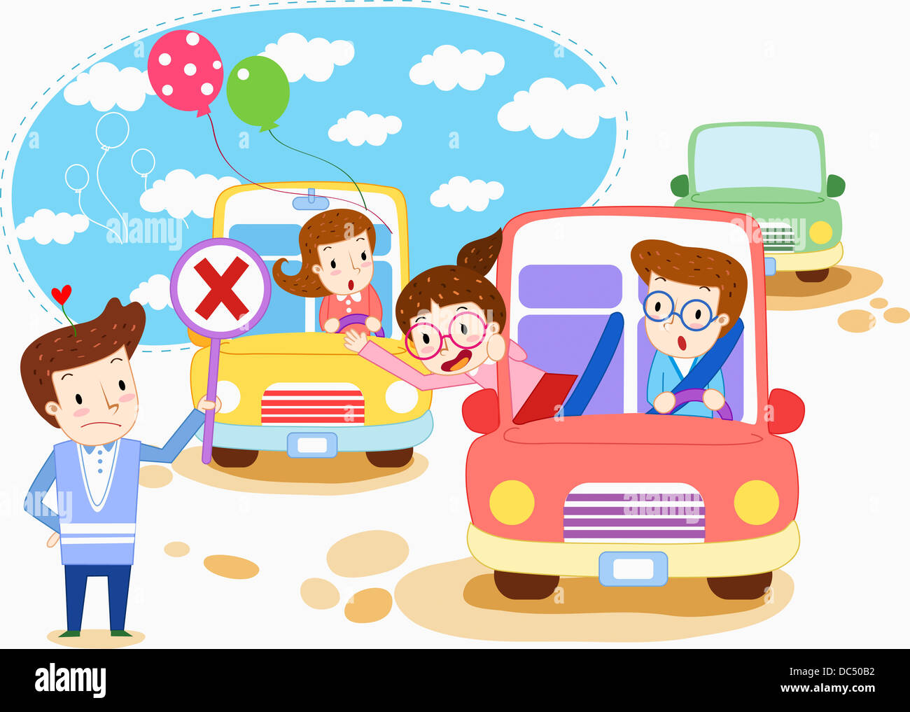illustration of traffic safety Stock Photo - Alamy