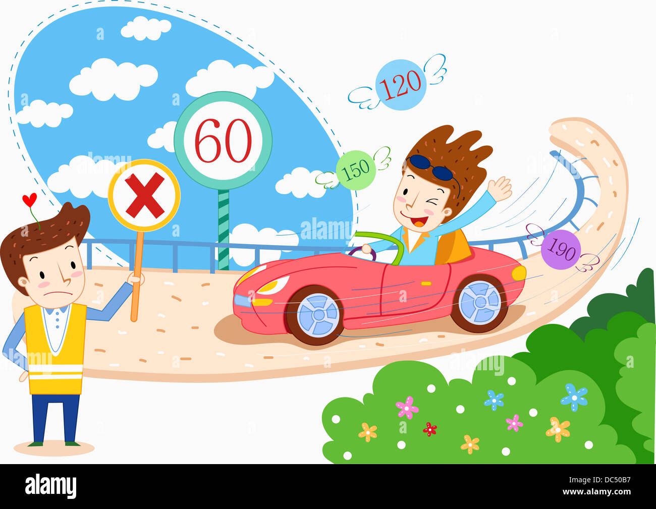 illustration of traffic safety Stock Photo - Alamy