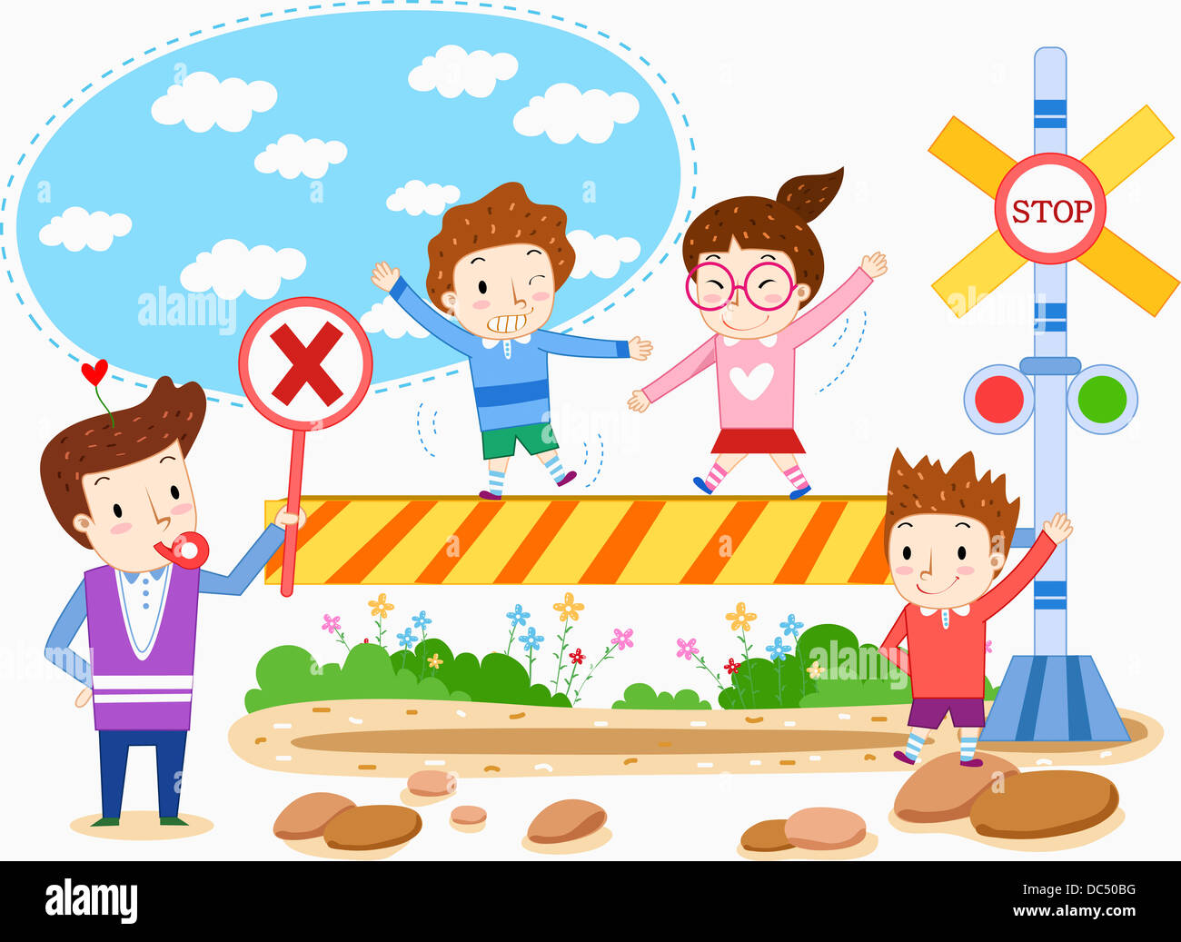 illustration of traffic safety Stock Photo - Alamy