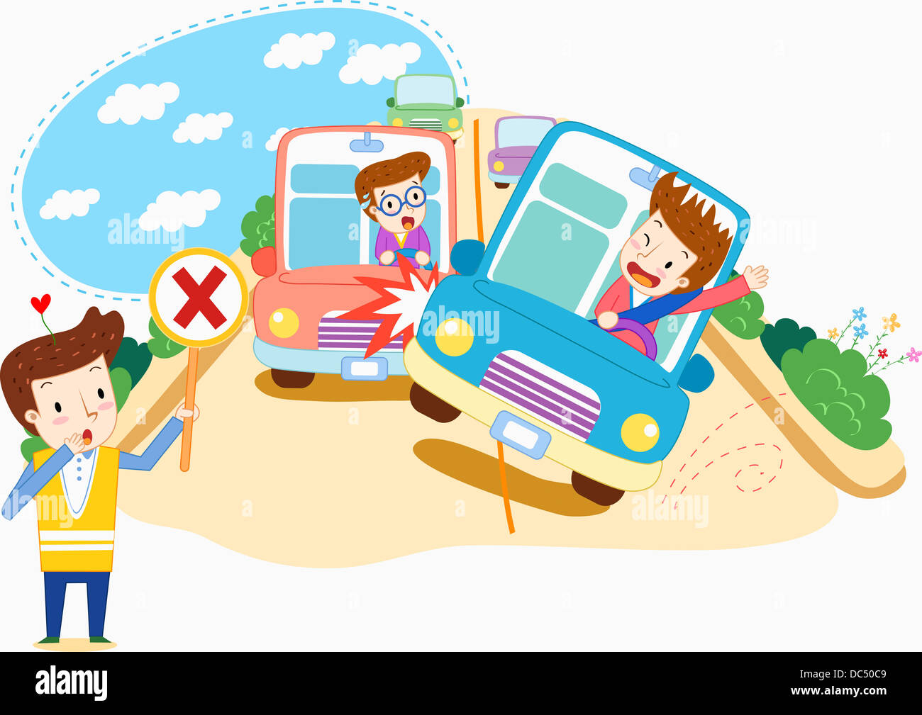 illustration of traffic safety Stock Photo - Alamy
