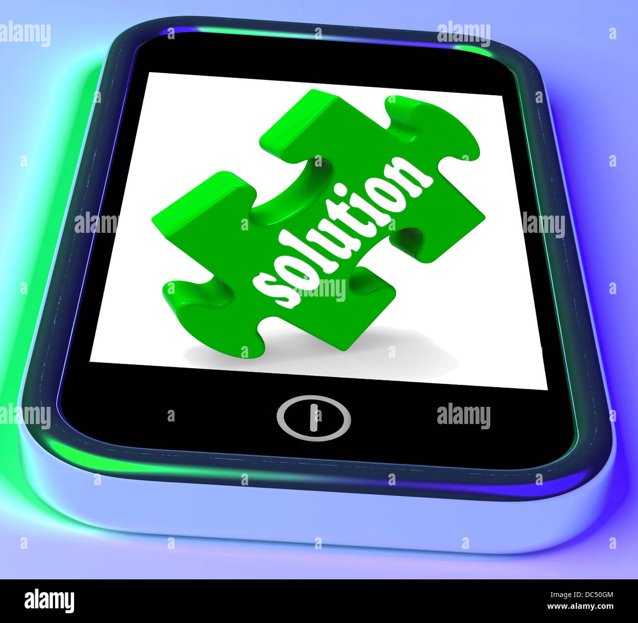 Solution On Smartphone Shows Successful Strategies Stock Photo - Alamy