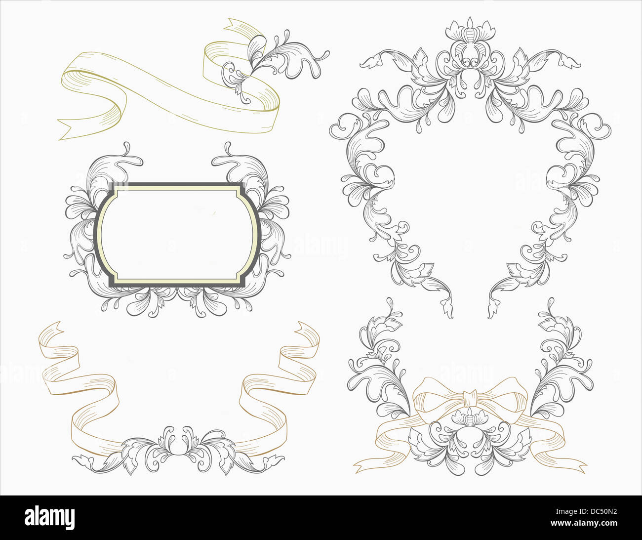 illustration set of frame designs Stock Photo - Alamy