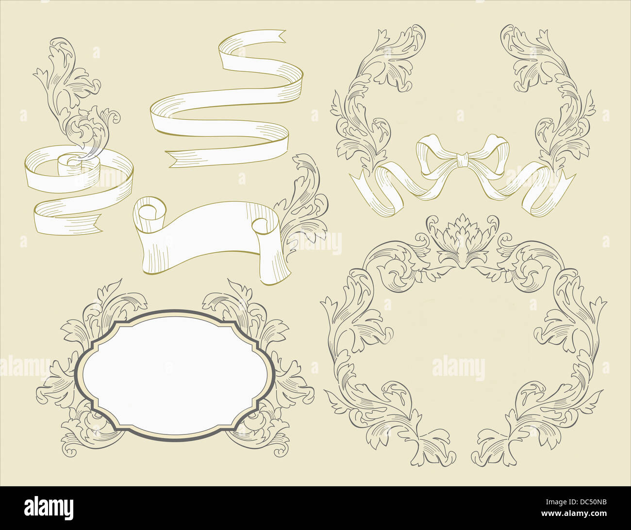 illustration set of frame designs Stock Photo - Alamy