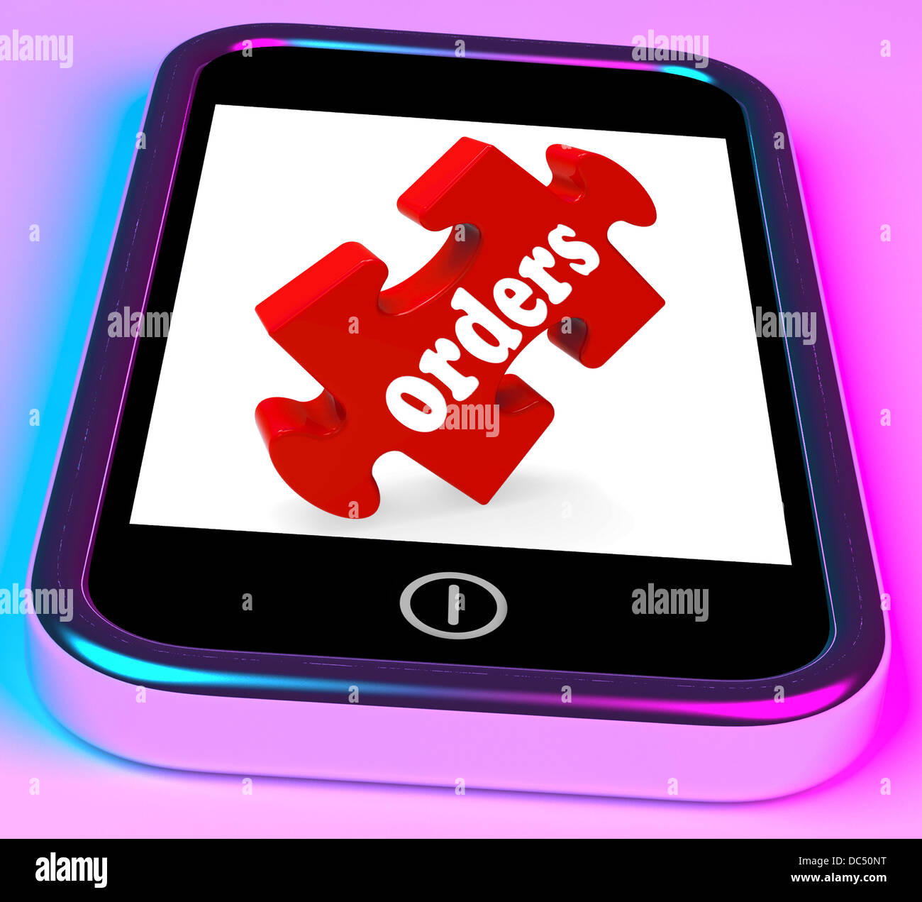 Orders On Smartphone Showing Mobile Purchases Stock Photo - Alamy