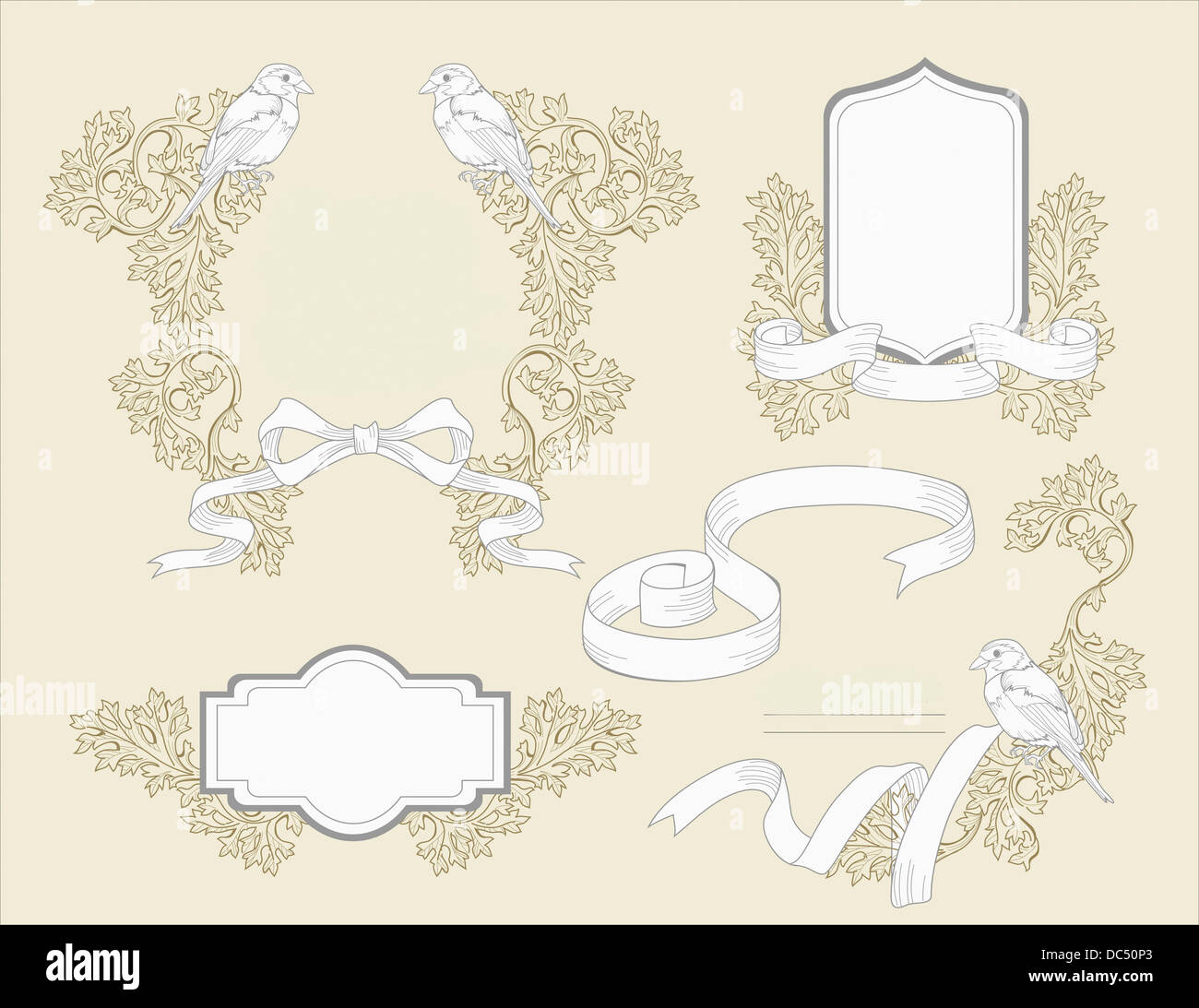 illustration set of frame designs Stock Photo - Alamy