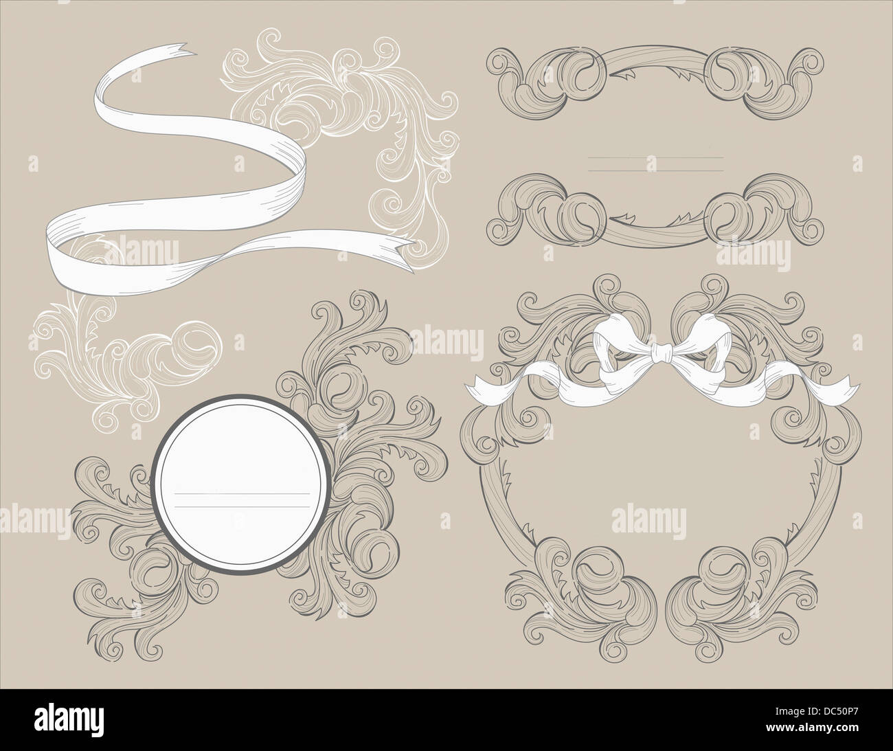 illustration set of frame designs Stock Photo - Alamy