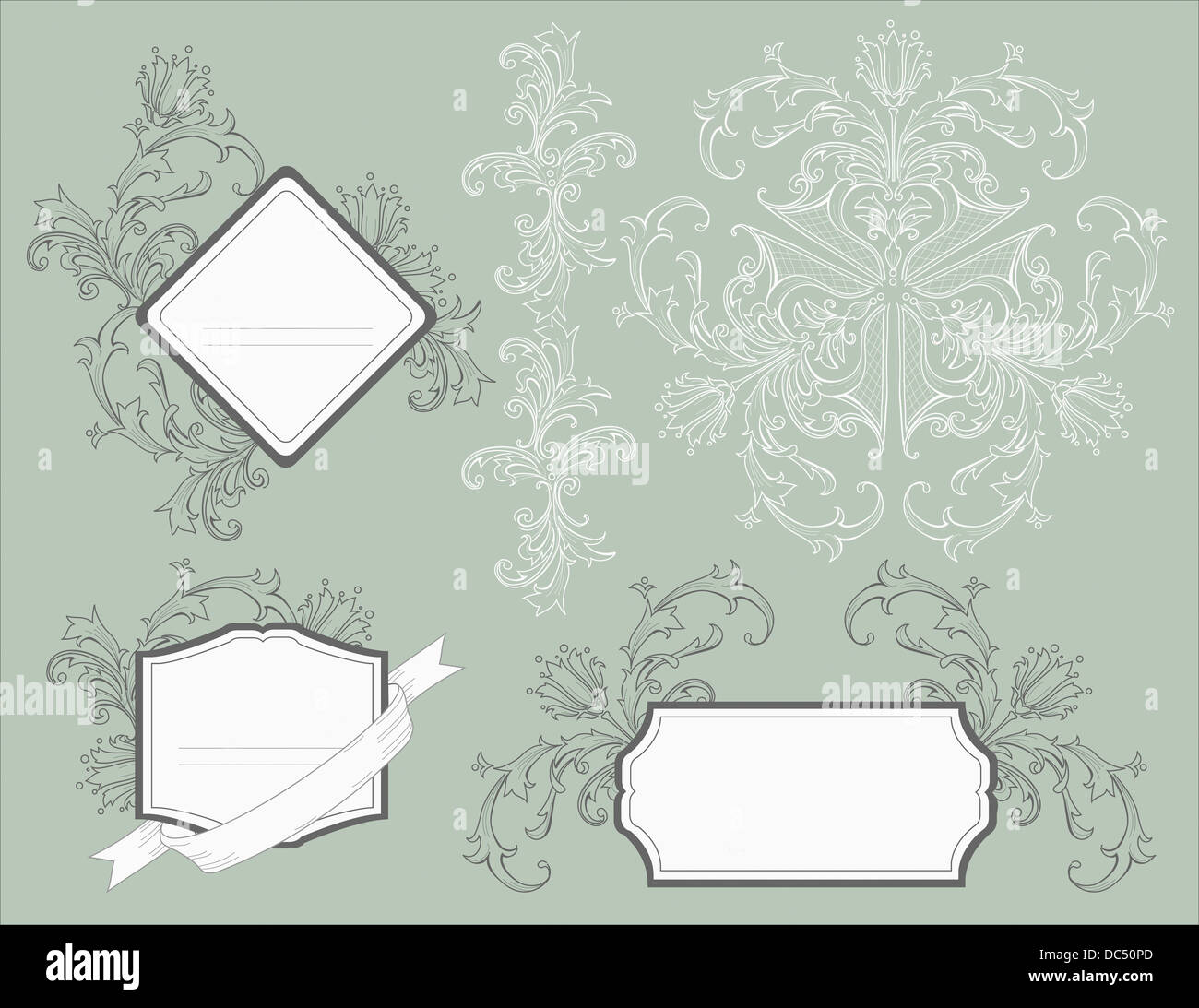 illustration set of frame designs Stock Photo - Alamy