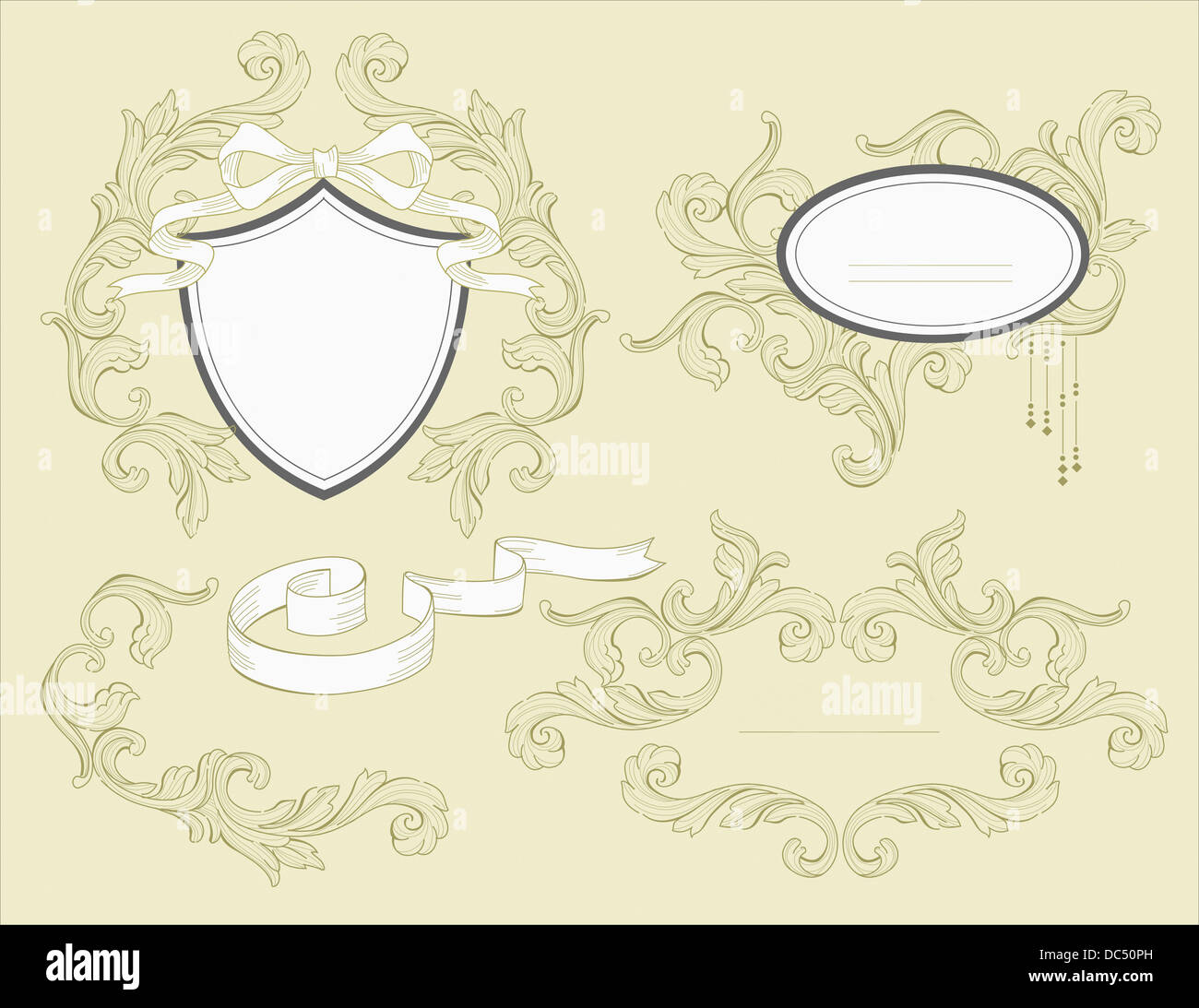 illustration set of frame designs Stock Photo - Alamy