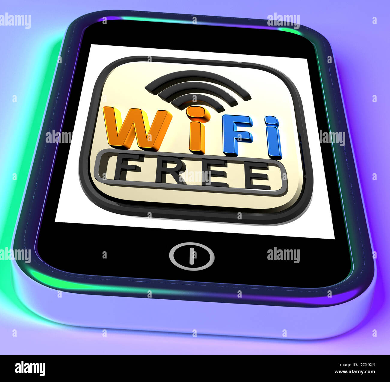 Wifi Free On Smartphone Shows Free Internet Broadcasting Stock Photo ...