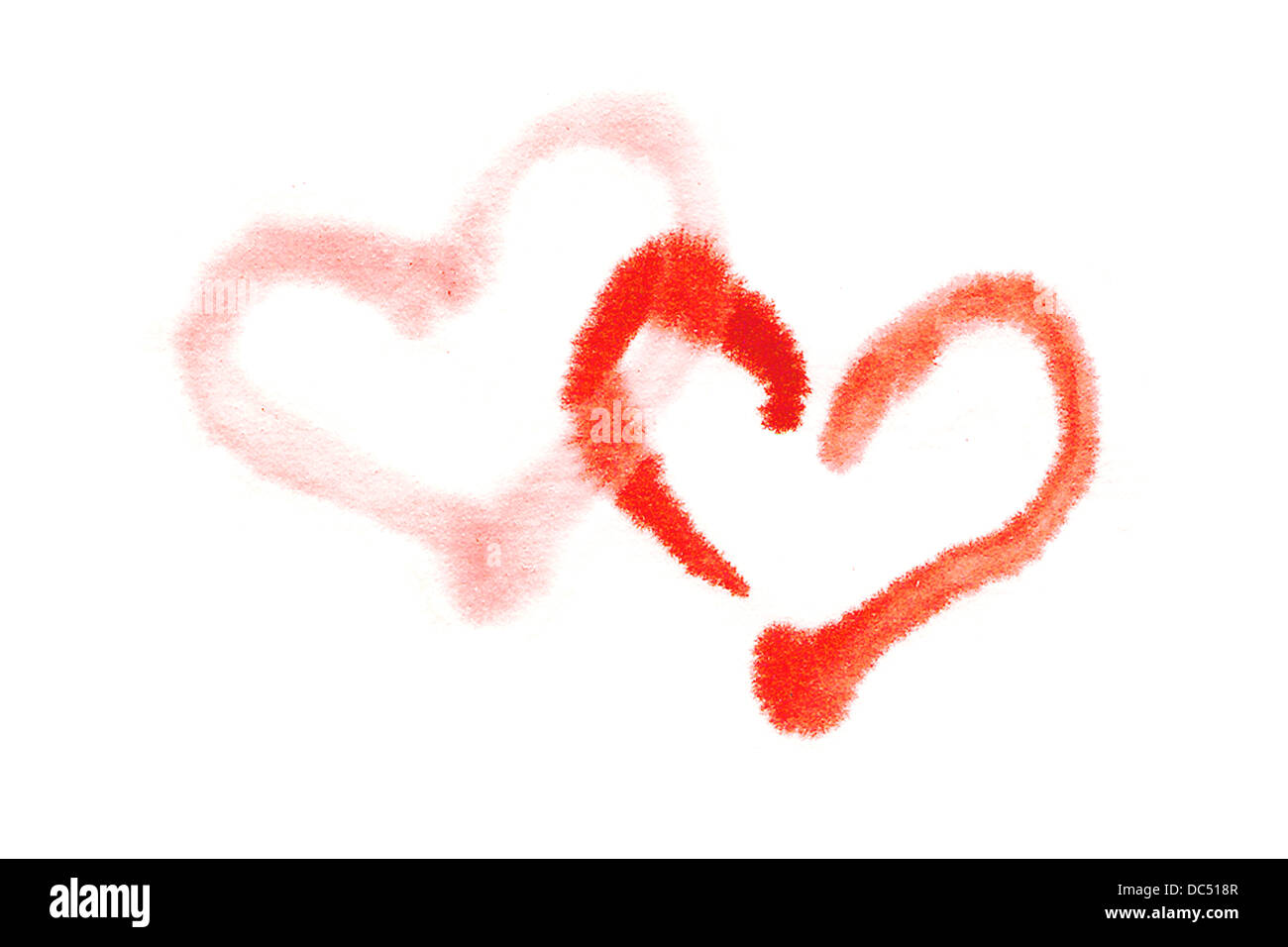 Water-and-ink heart shapes Stock Photo - Alamy