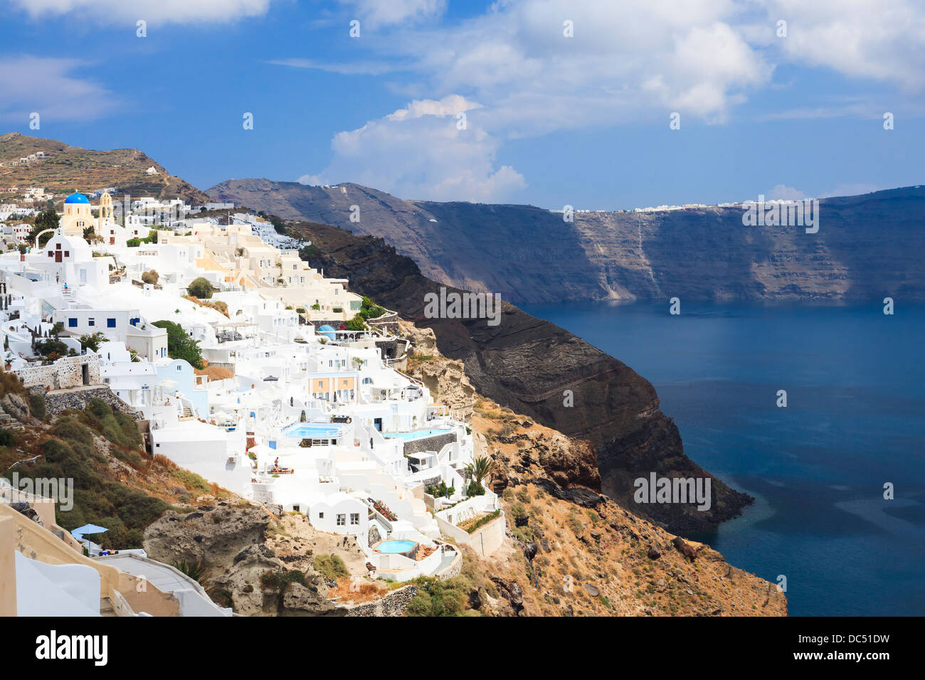 Buildings on the famous caldera at Oia Santorini Greece Europe Stock ...